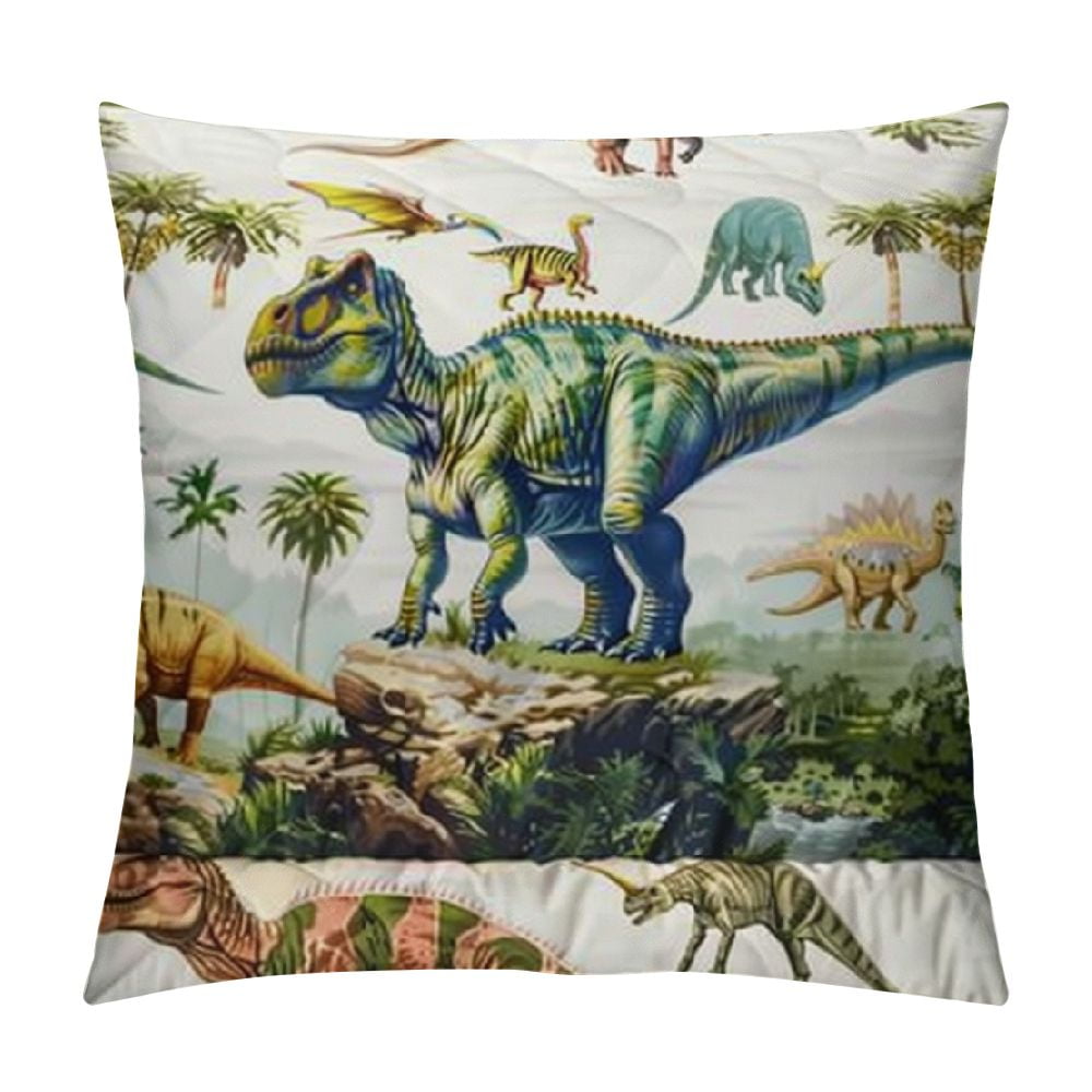 Dinosaur Comforter Sets Queen，Dinosaur Printed Quilt Set for Bedroom ...