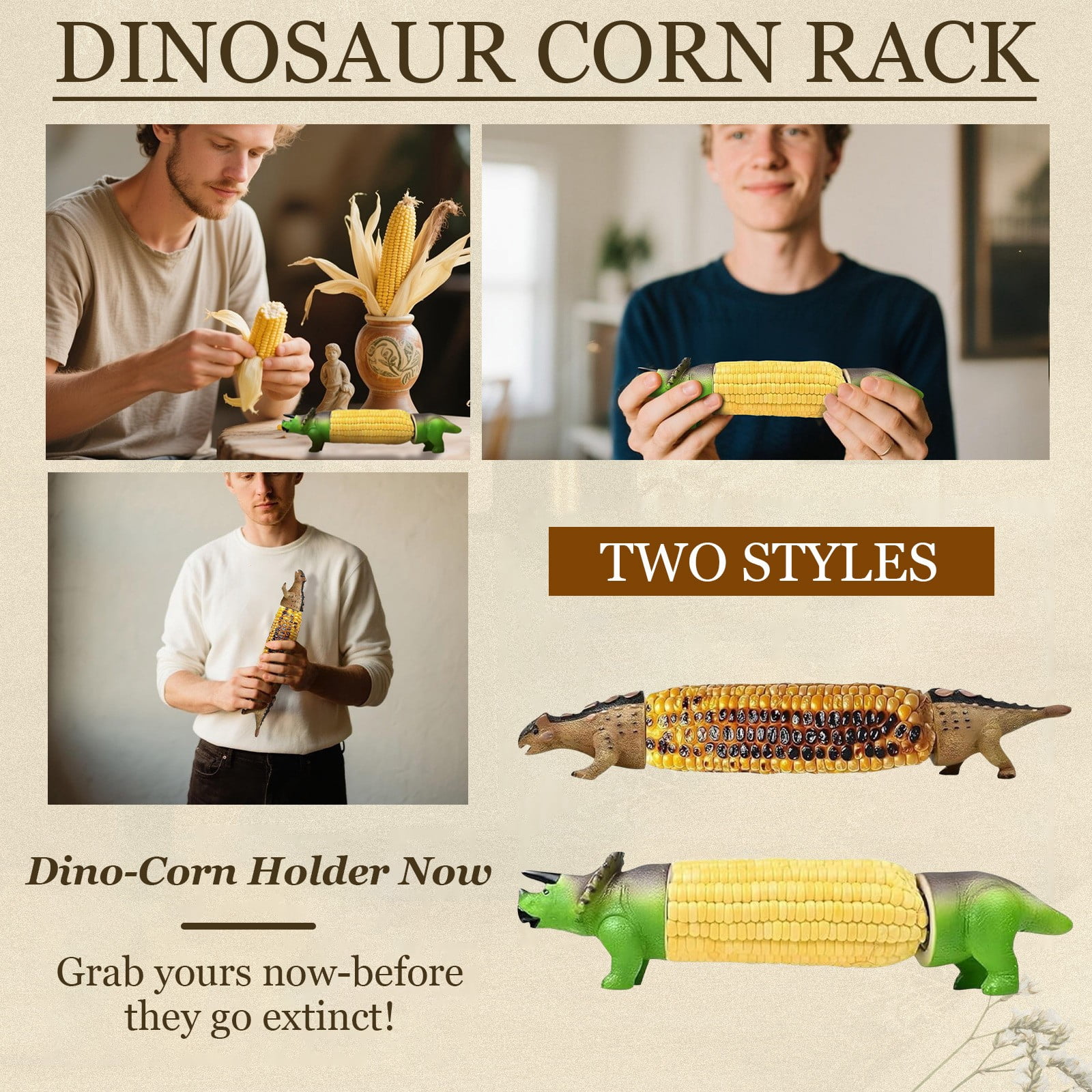 Dinosaur Corn Cob Holders for Kids - Dino Corn on the Cob Holders ...