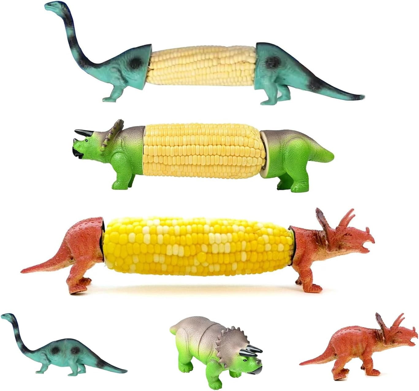 Dinosaur Corn Cob Holders for Kids, Fun Dino Corn Holders with ...