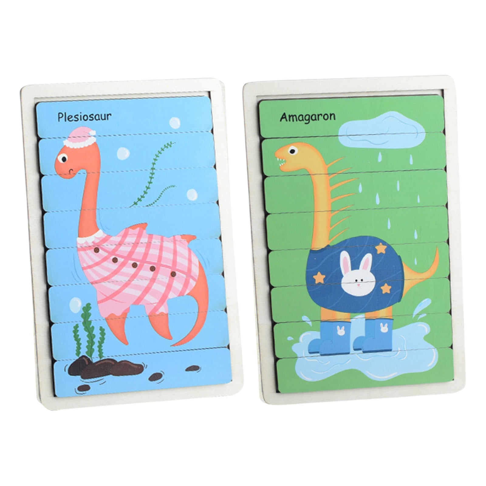 Dinosaur Creatives Strip Wooden Puzzles for Kids Ages 4-8 Year Old ...