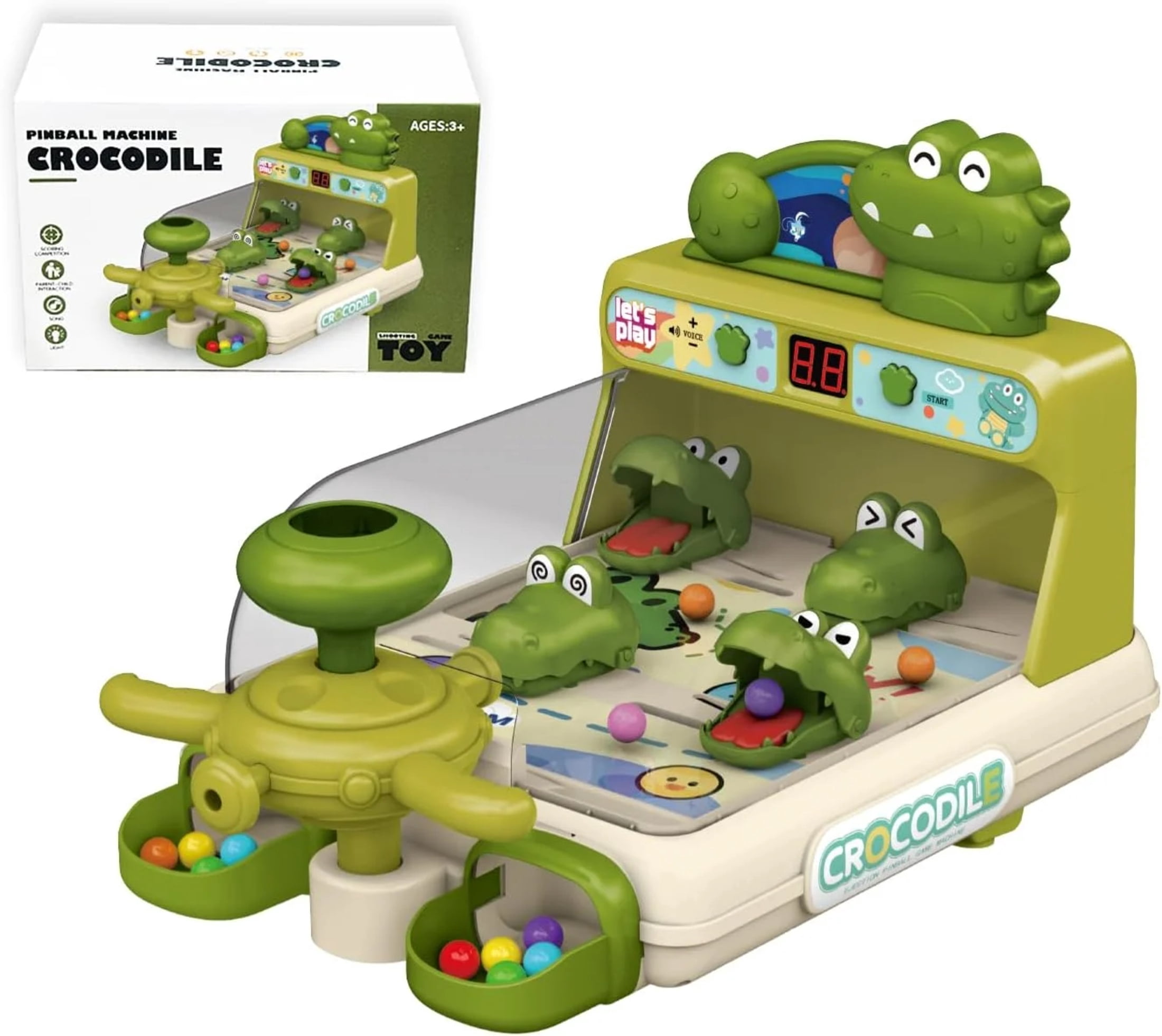 Funtogether Toys Dinosaur Crocodile Pinball Game – Interactive ...