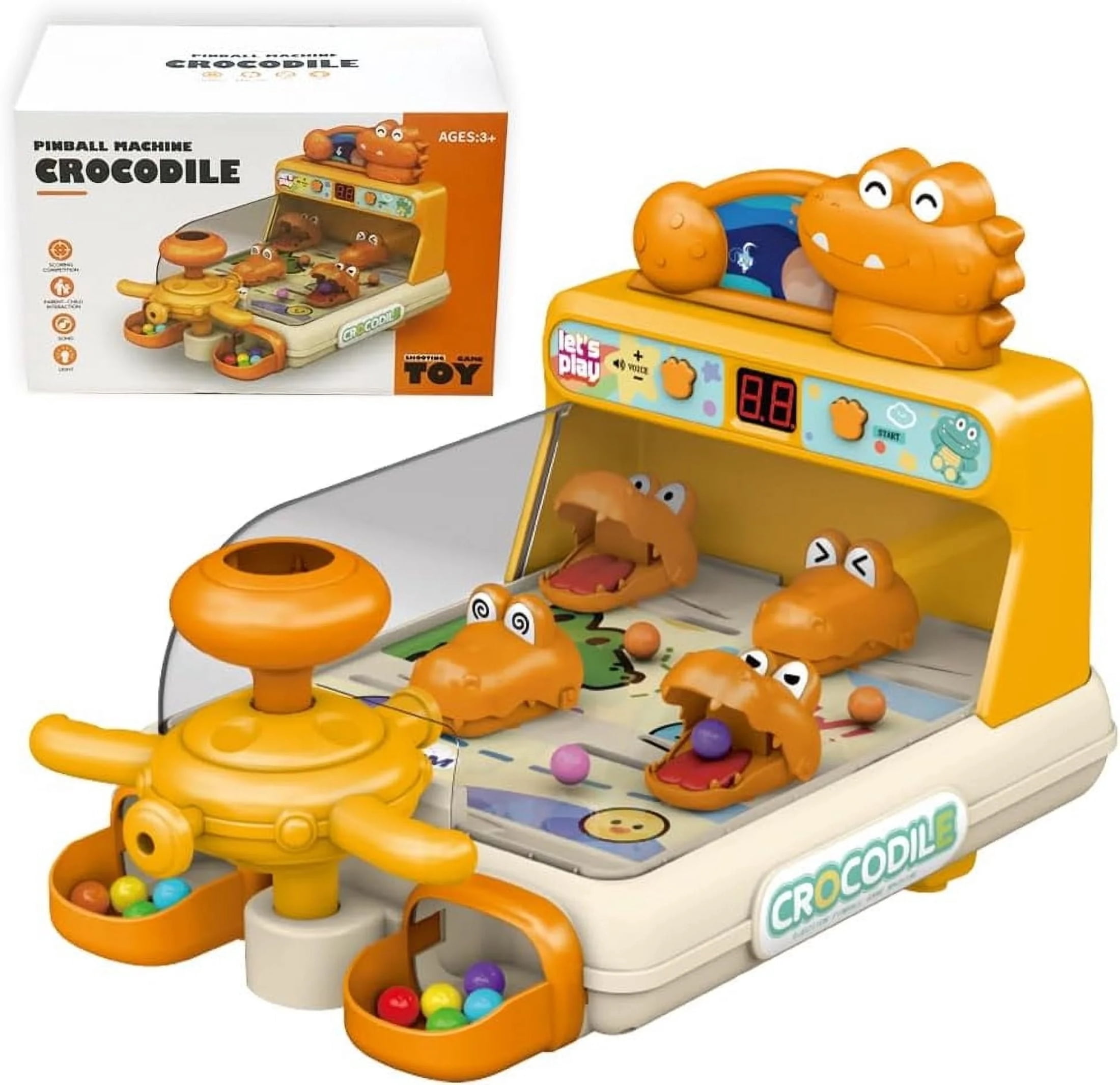 Funtogether Toys Dinosaur Crocodile Pinball Game – Interactive ...