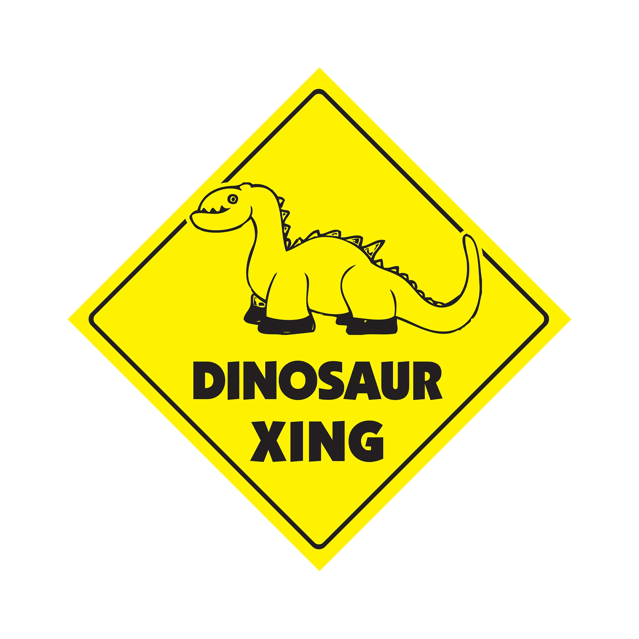 Dinosaur Crossing Sign Zone Xing | Indoor/Outdoor | 12" Tall ...