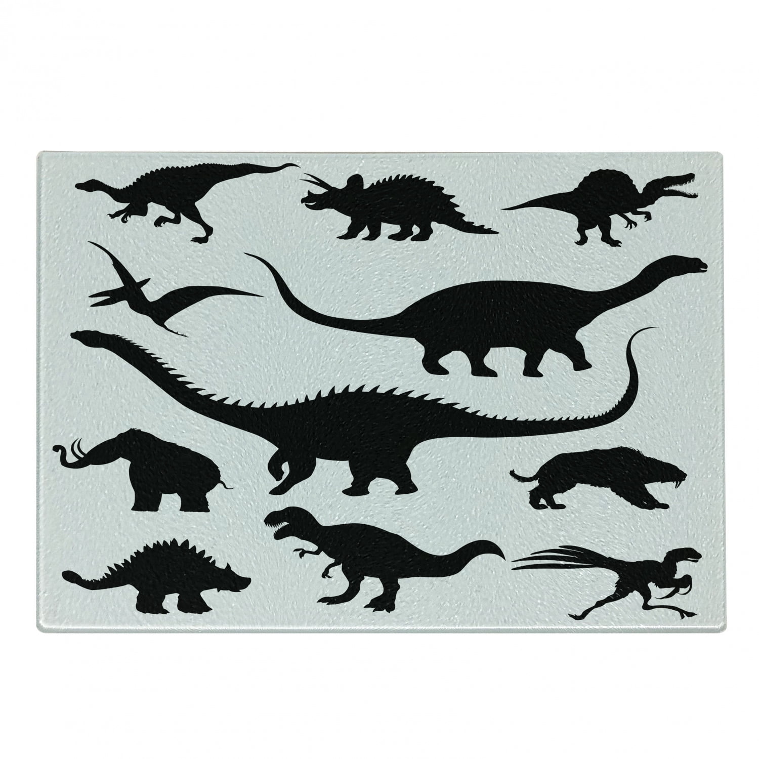 Dinosaur Cutting Board, Various Black Dino Silhouettes Jurassic ...