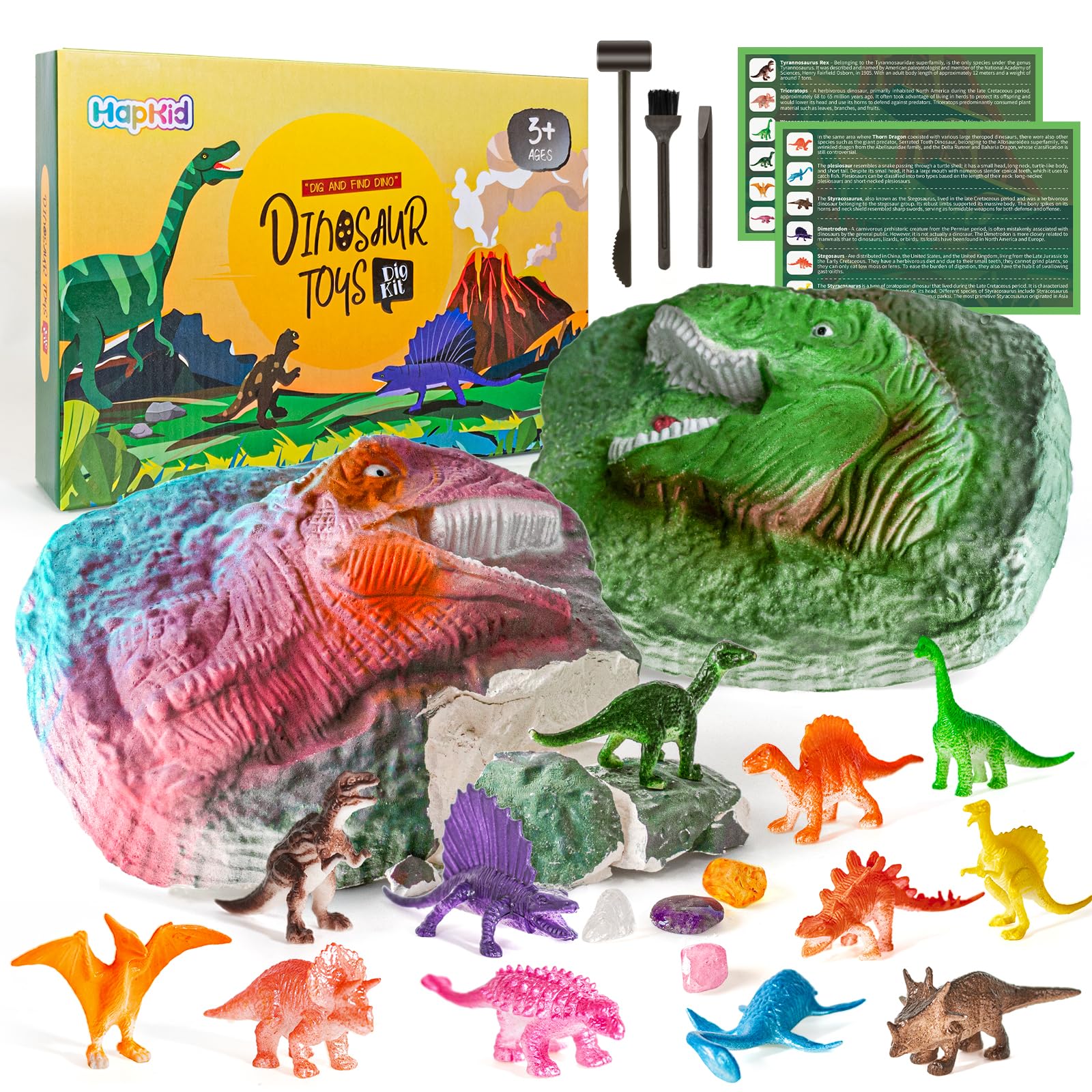 Dinosaur Dig Kit - AIF4 Excavate 2 Dig Bricks and Dig up 12 Cute ...