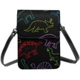 Dinosaur Dino Black Cell Phone Purse Small Crossbody Bag with Strap ...
