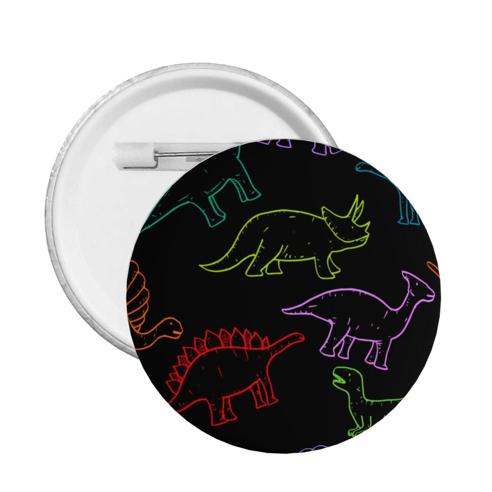 Dinosaur Dino Black Round Button Pin Badge 5PCS Pinback Buttons Lapel ...