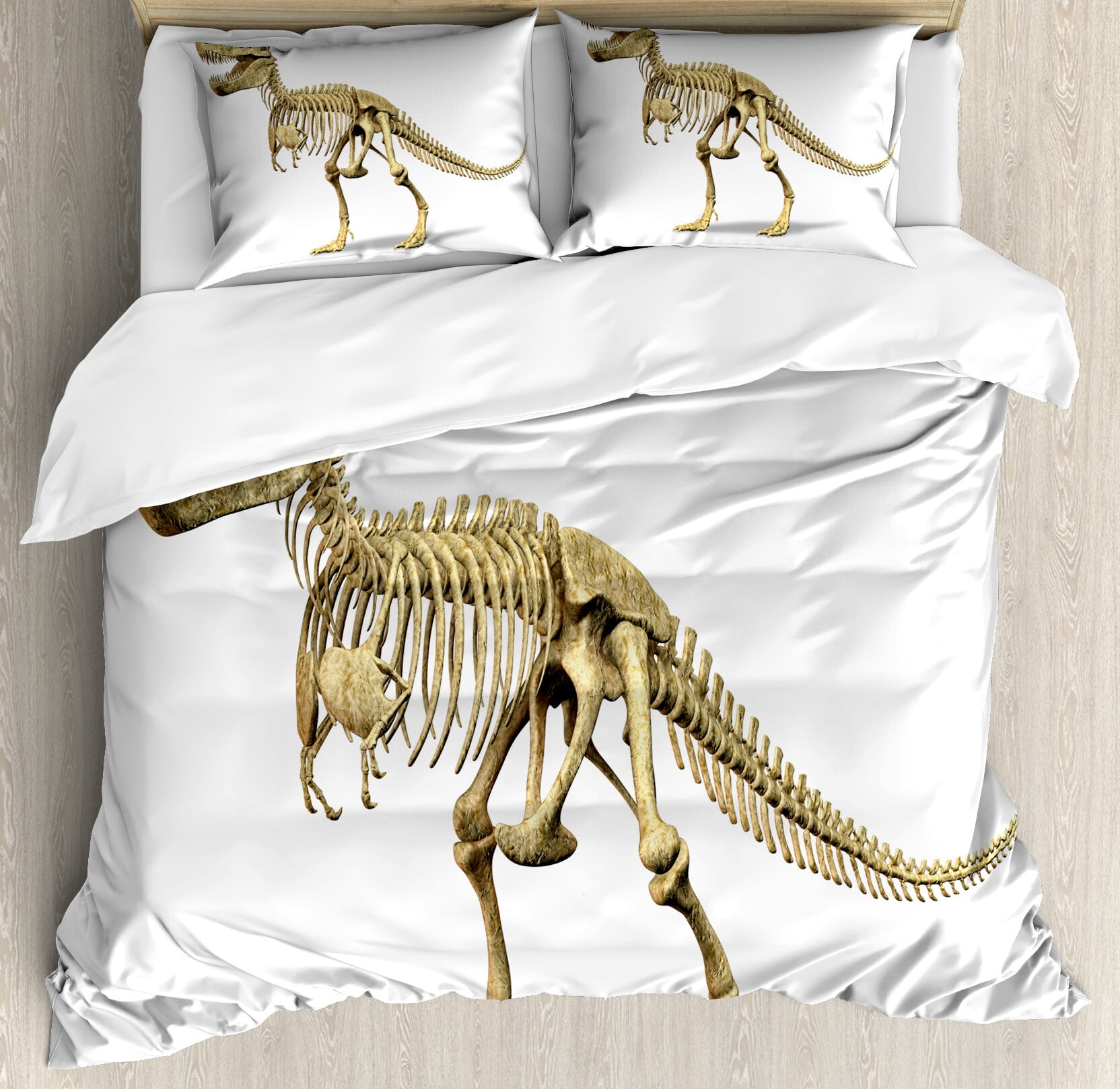 Dinosaur Duvet Cover Set, Primeval Wildlife Concept Fossil Animal ...