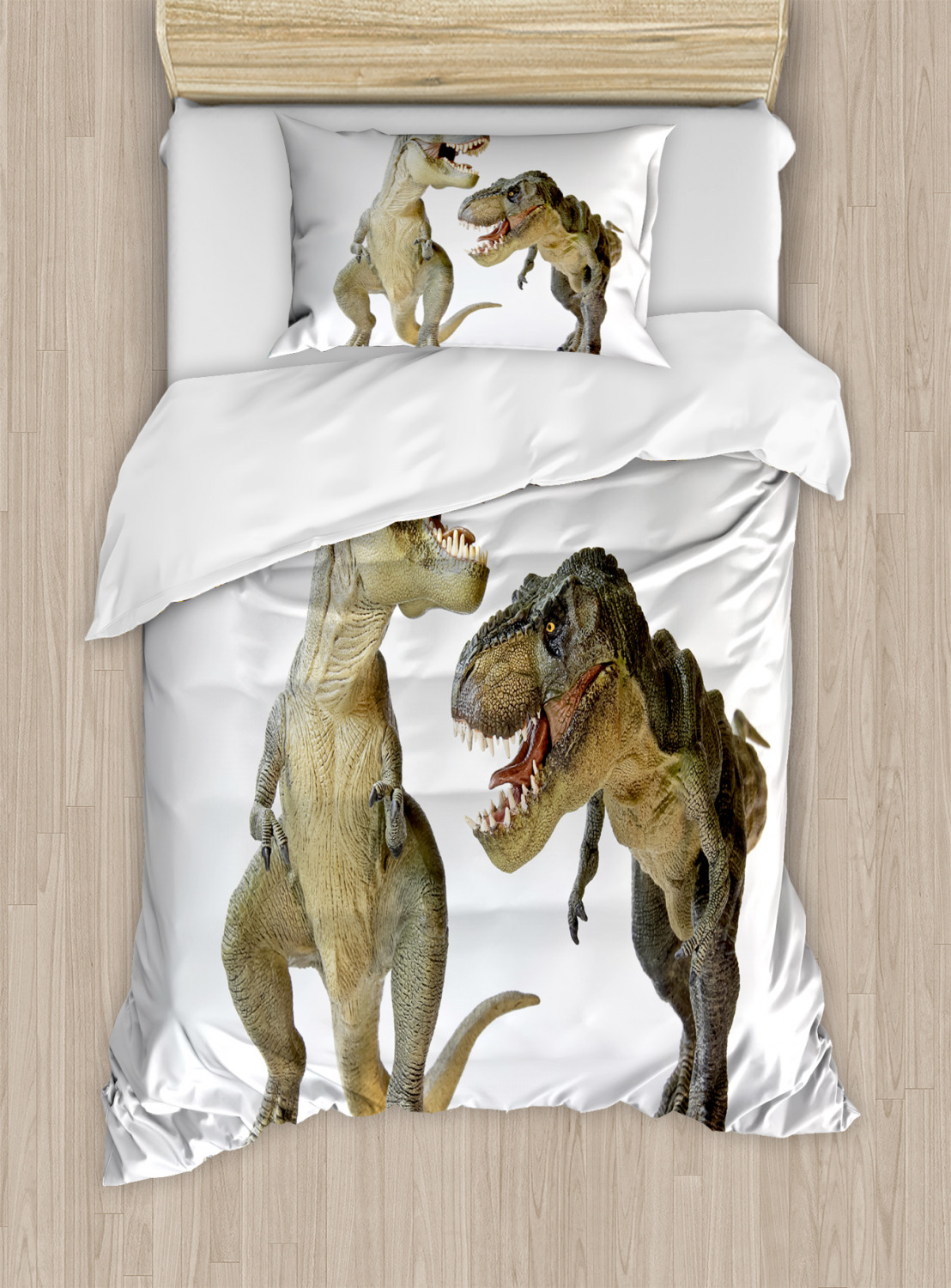 Dinosaur Duvet Cover Set Twin Size, Tyrannosaurus Rex Pair Facing Off ...