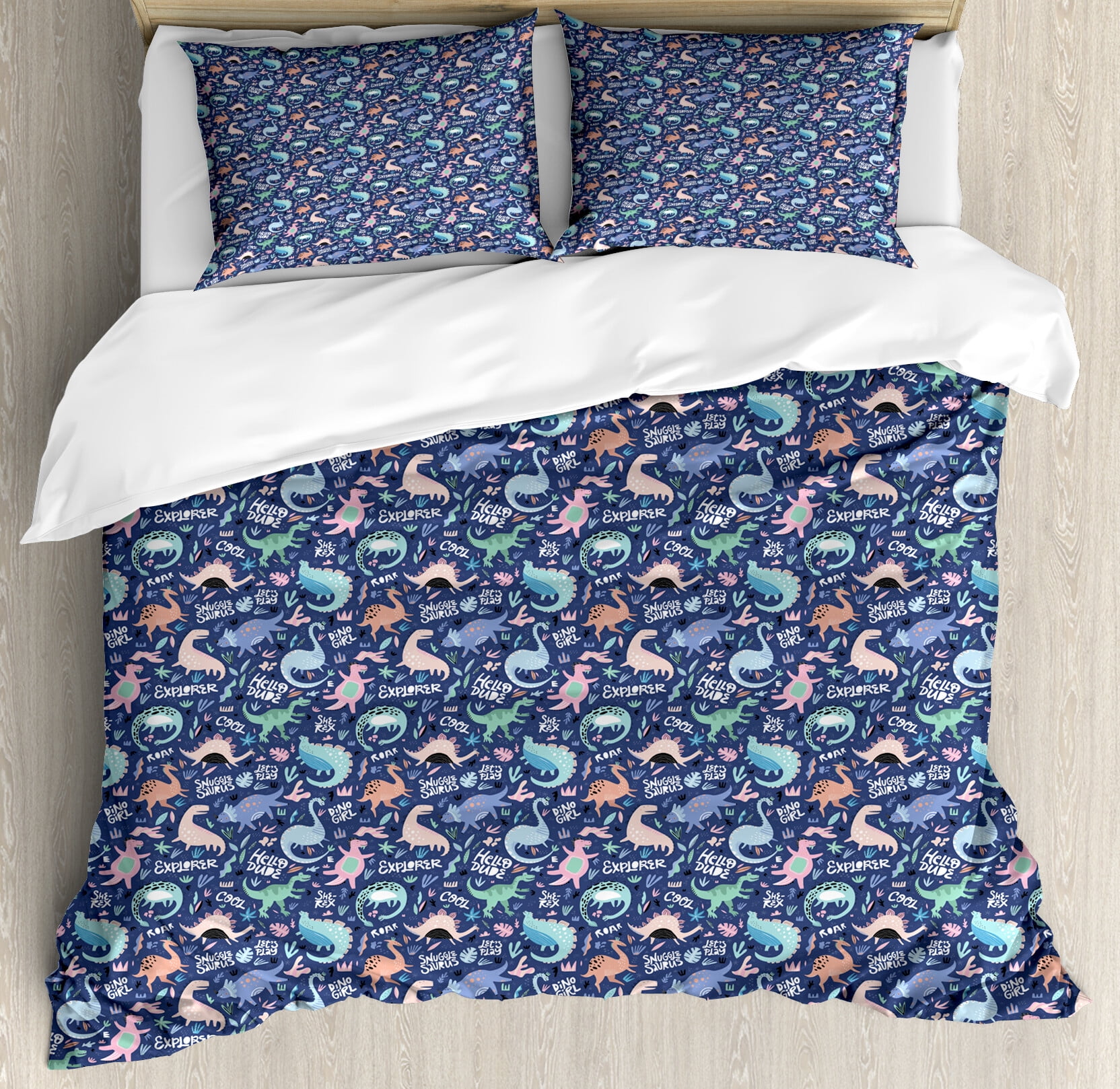 Dinosaur Duvet Cover Sets, Cartoonish Abstract Extinct Animals She-rex ...