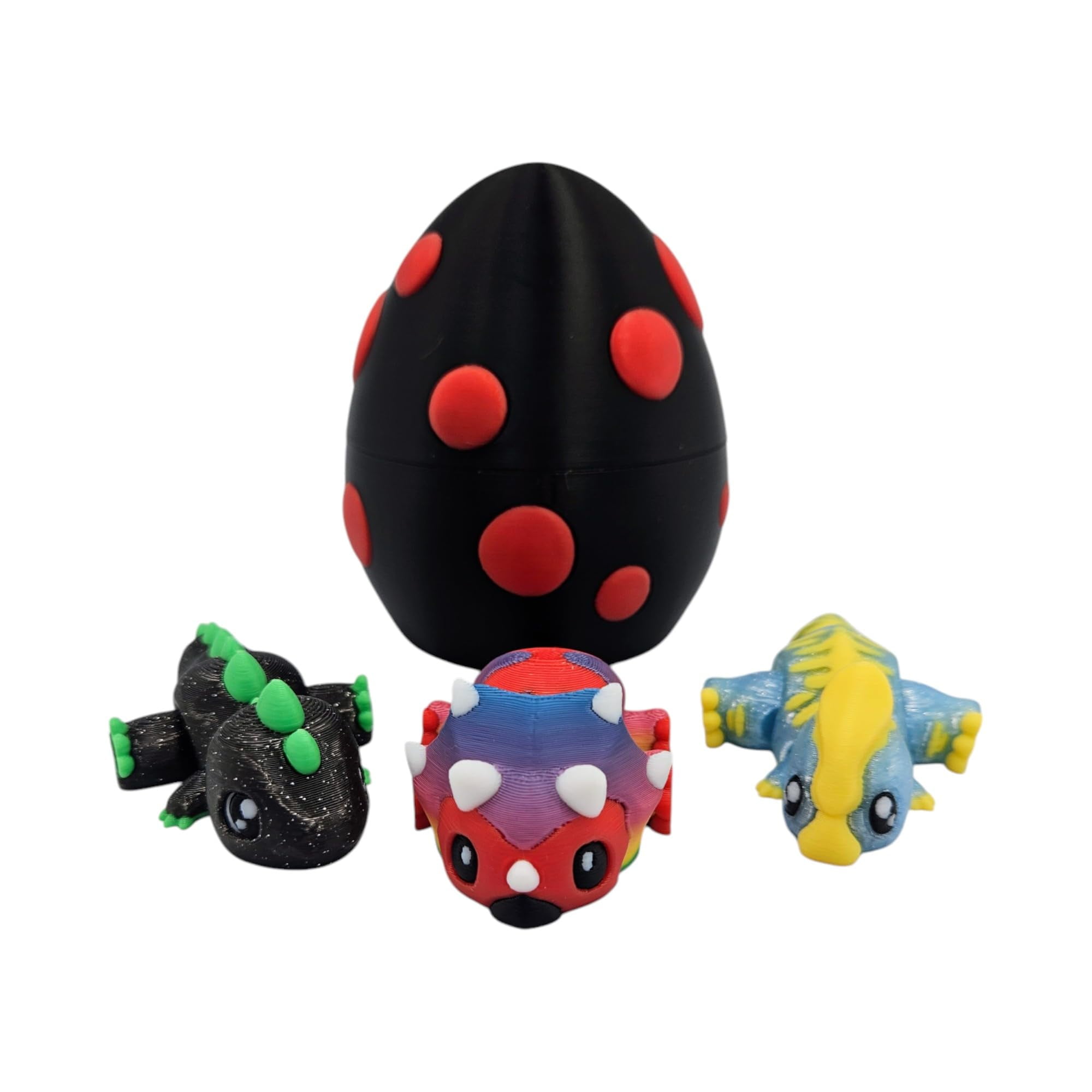 Dinosaur Egg With 3x Dinosaur Fidget Animals - Triceratops, T-Rex, Parasaur - Includes Mystery ...