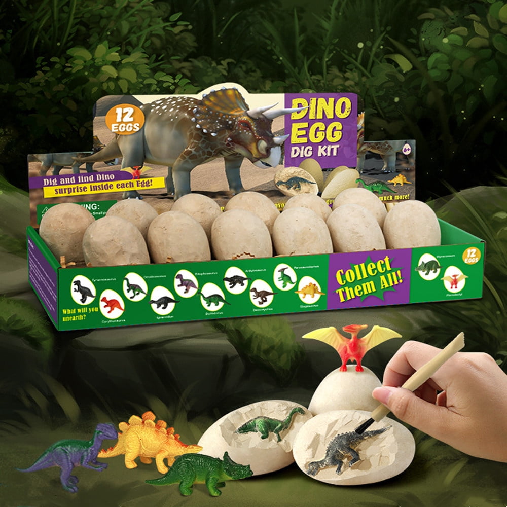 Dinosaur Eggs Dig Kit, Dinosaur Stem Toys for Kids - Break Open 12 ...