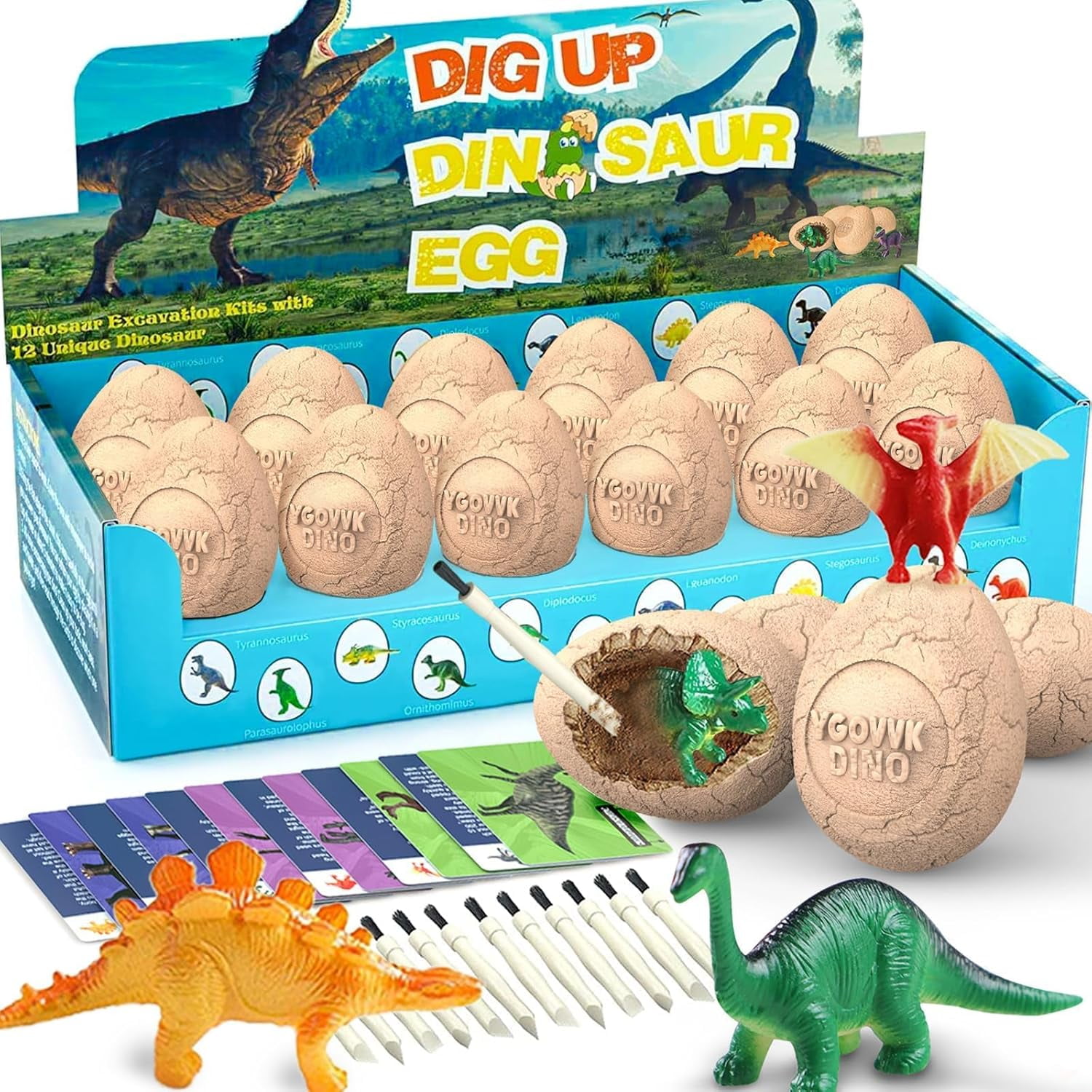 Dinosaur Eggs Dig Kit - Dinosaur Toys for Kids - Break Open 12 Easter ...