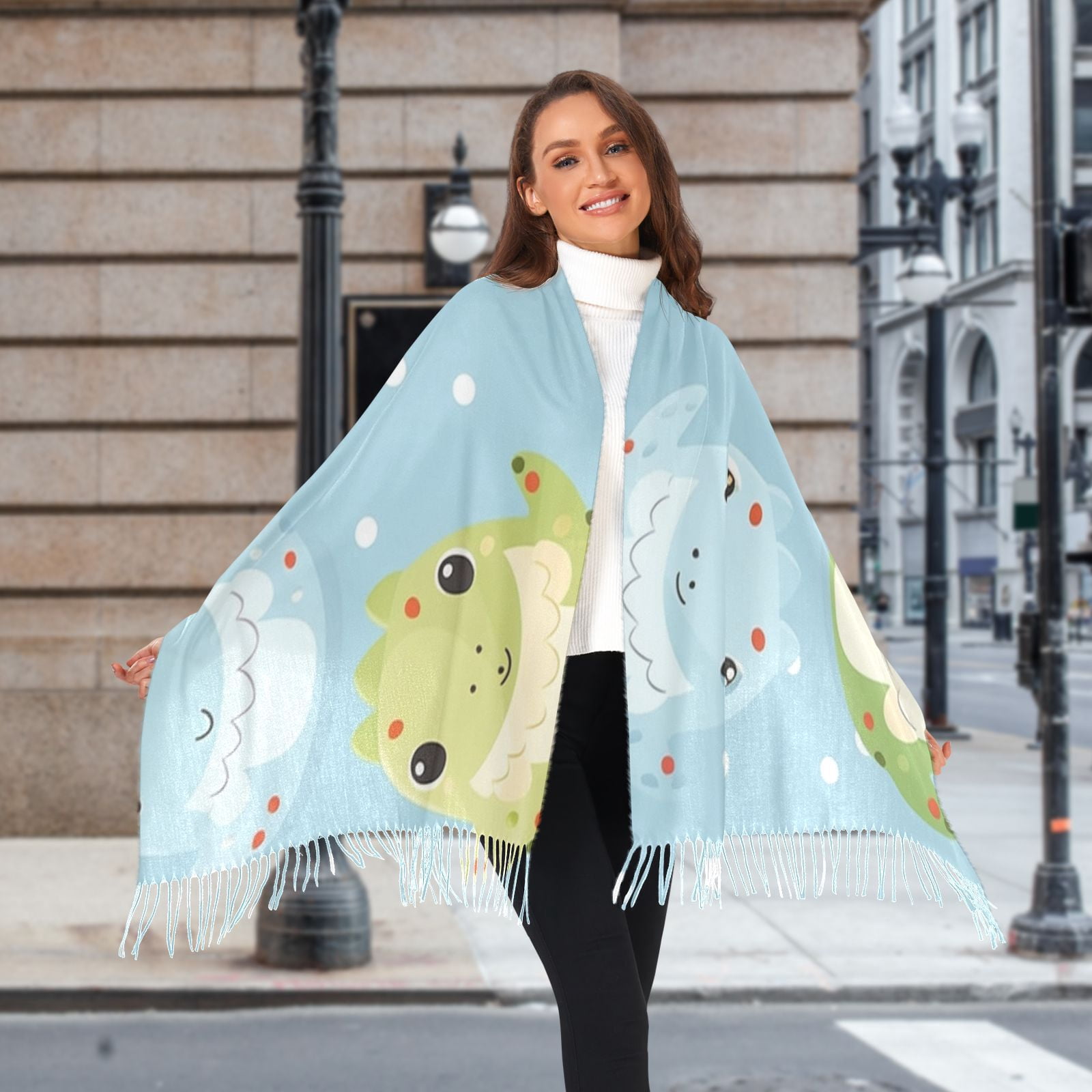 Dinosaur Eggs Winter Scarf for Women Fashion Warm Long Soft Blanket ...