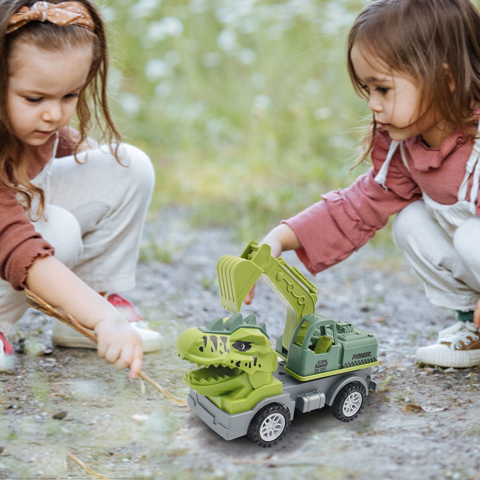 Dinosaur Engineering Vehicle Excavator Model Pull Back Toy | No ...