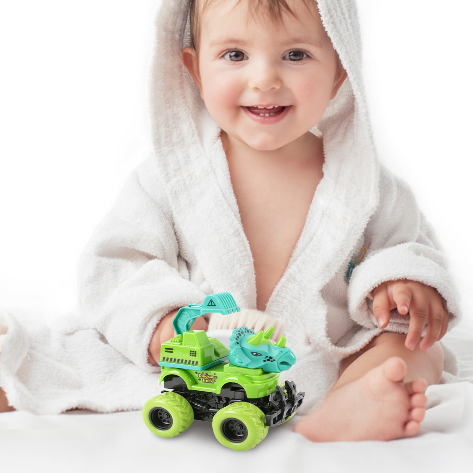 Dinosaur Engineering Vehicle Toy - Green Dino Construction Car for Kids ...