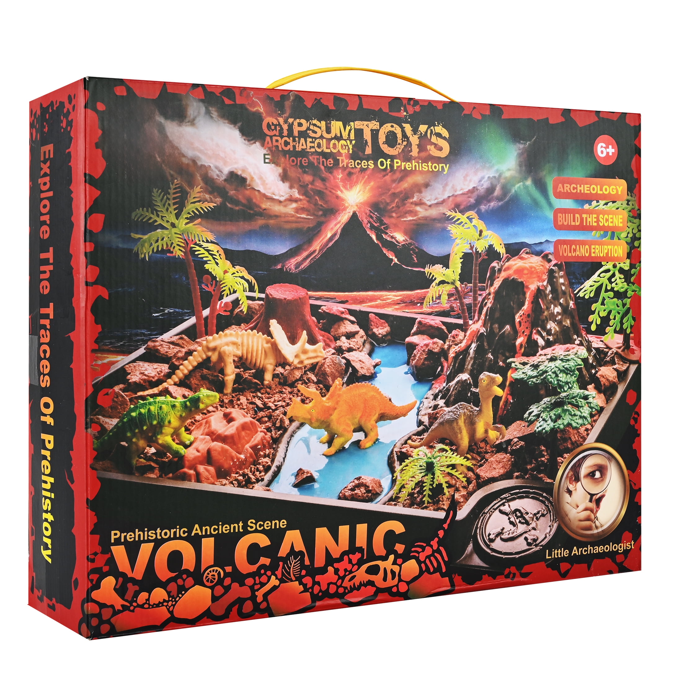 Dinosaur Dig Kit for Kids, Fossil Dino Excavation Kits with Volcano ...