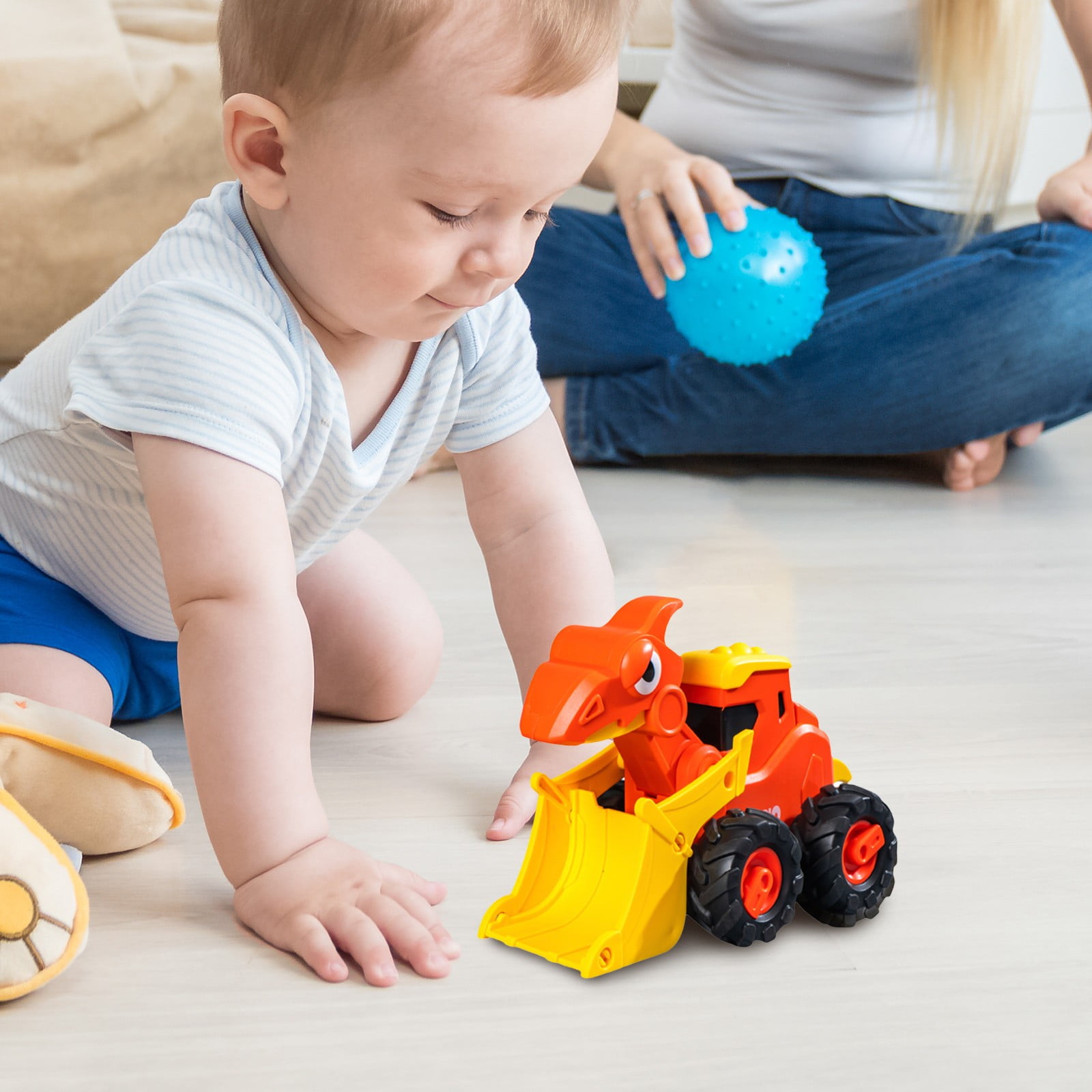 Dinosaur Excavator Toy for Kids, Mini Dino Digger Construction Vehicle ...