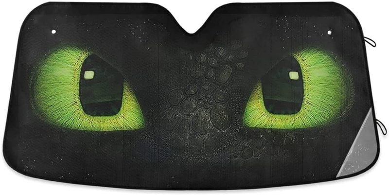 Dinosaur EyEs-Car Windshield Sun Shade Dragon Green Eyes Car Sun Visor ...