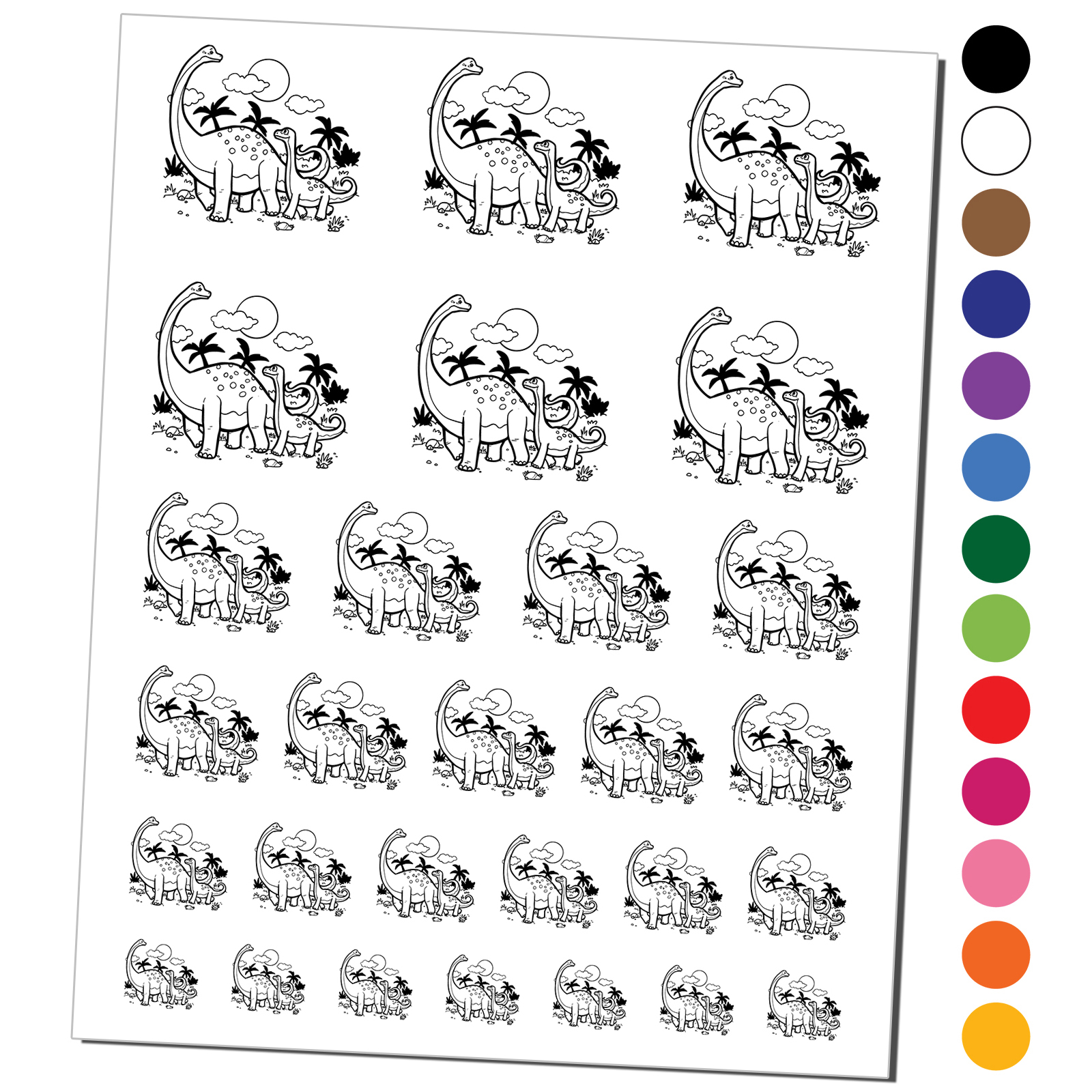 Dinosaur Family Brontosaurus Brachiosaurus Water Resistant Temporary ...