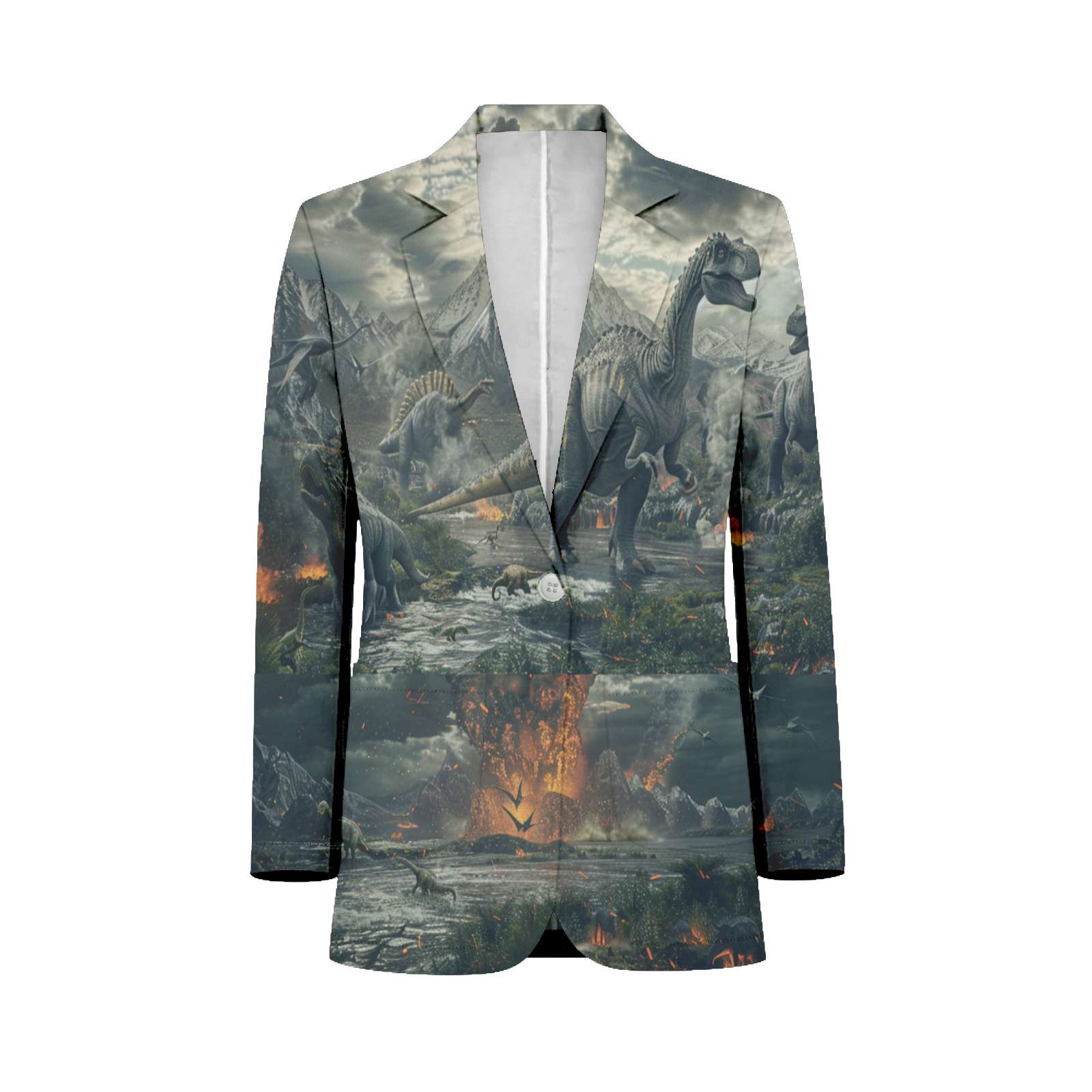 Dinosaur Filled Ancient Jungle Men's Suit Blazer Casual Party Wear Slim ...