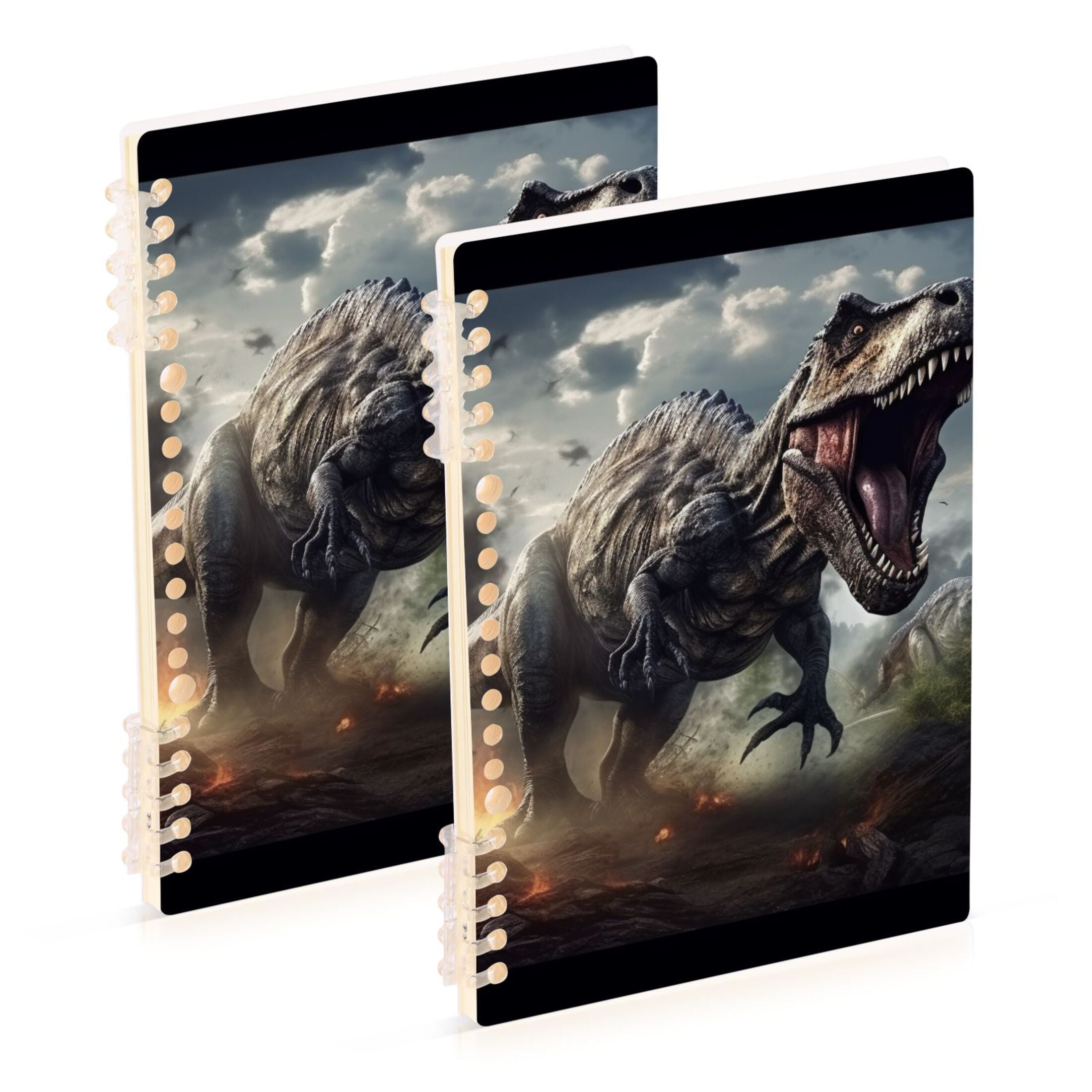 Dinosaur Fire Trees Clouds Ring Binder Notebook Journey Note Diary ...