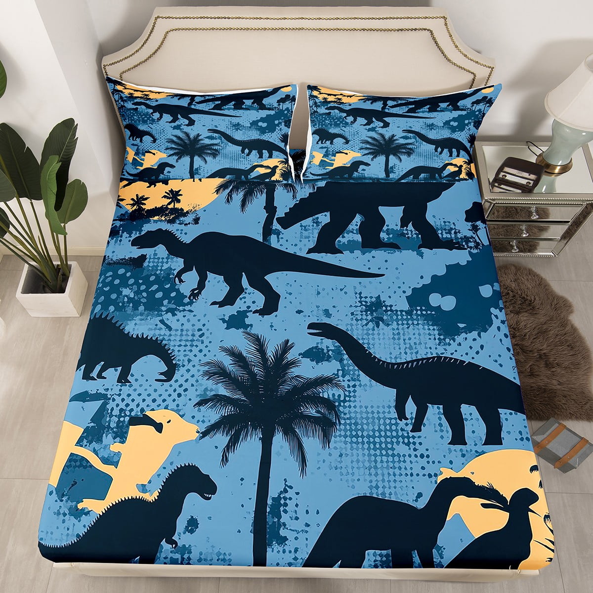 Dinosaur Fitted Sheet Jungle Animal Bed Sheets Queen,Dinosaurios ...
