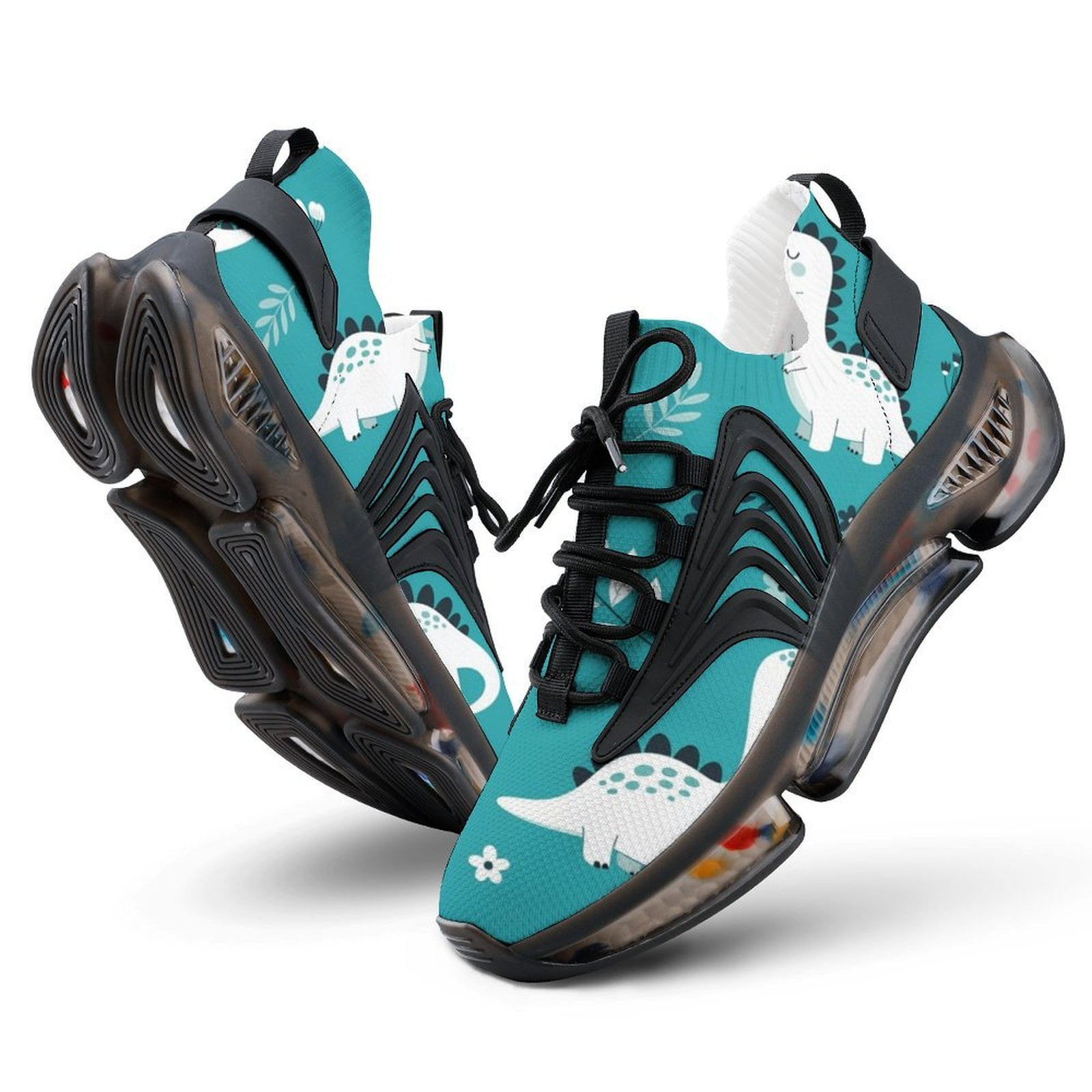 Dinosaur Floral Pattern Walking Shoes for Men Woman Lightweight Tennis ...