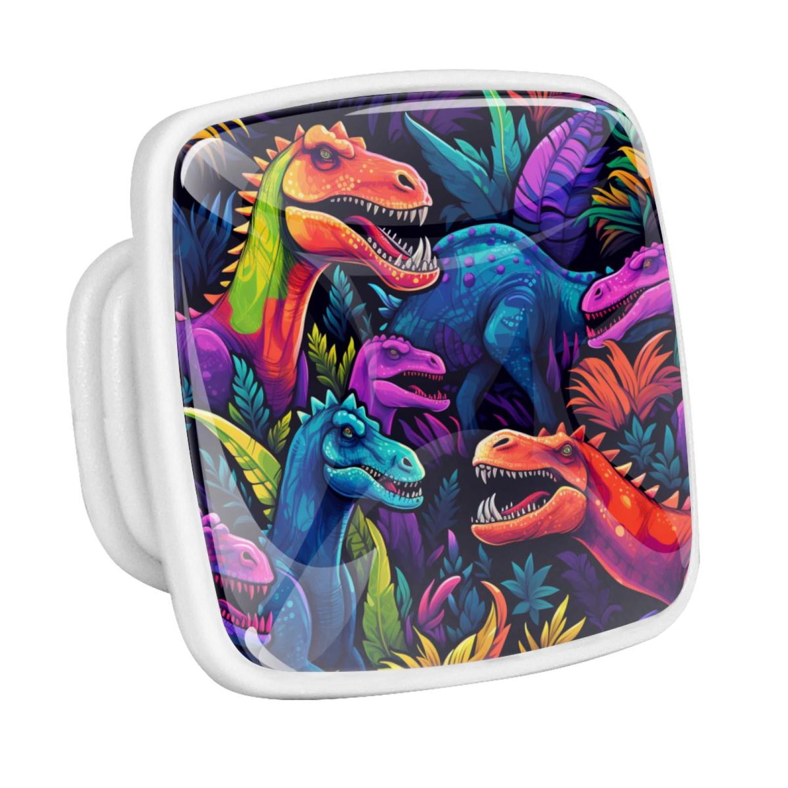 Dinosaur Fluorescent Drawer Pulls with Screws Square 4-Pack Glow Dark ...