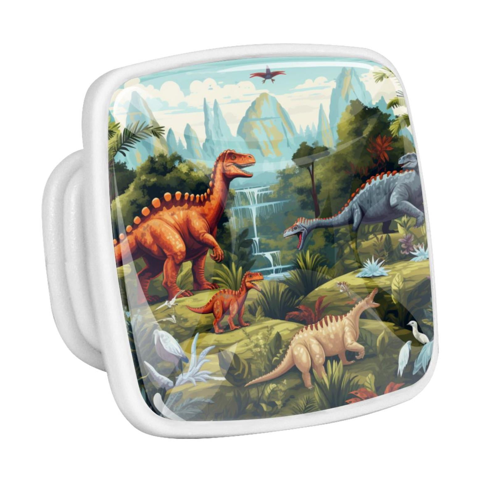 Dinosaur Fluorescent Drawer Pulls with Screws Square 4-Pack Glow Dark ...