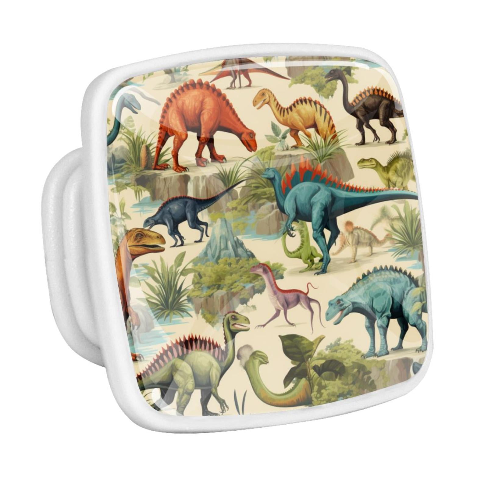 Dinosaur Fluorescent Drawer Pulls with Screws Square 4-Pack Glow Dark ...