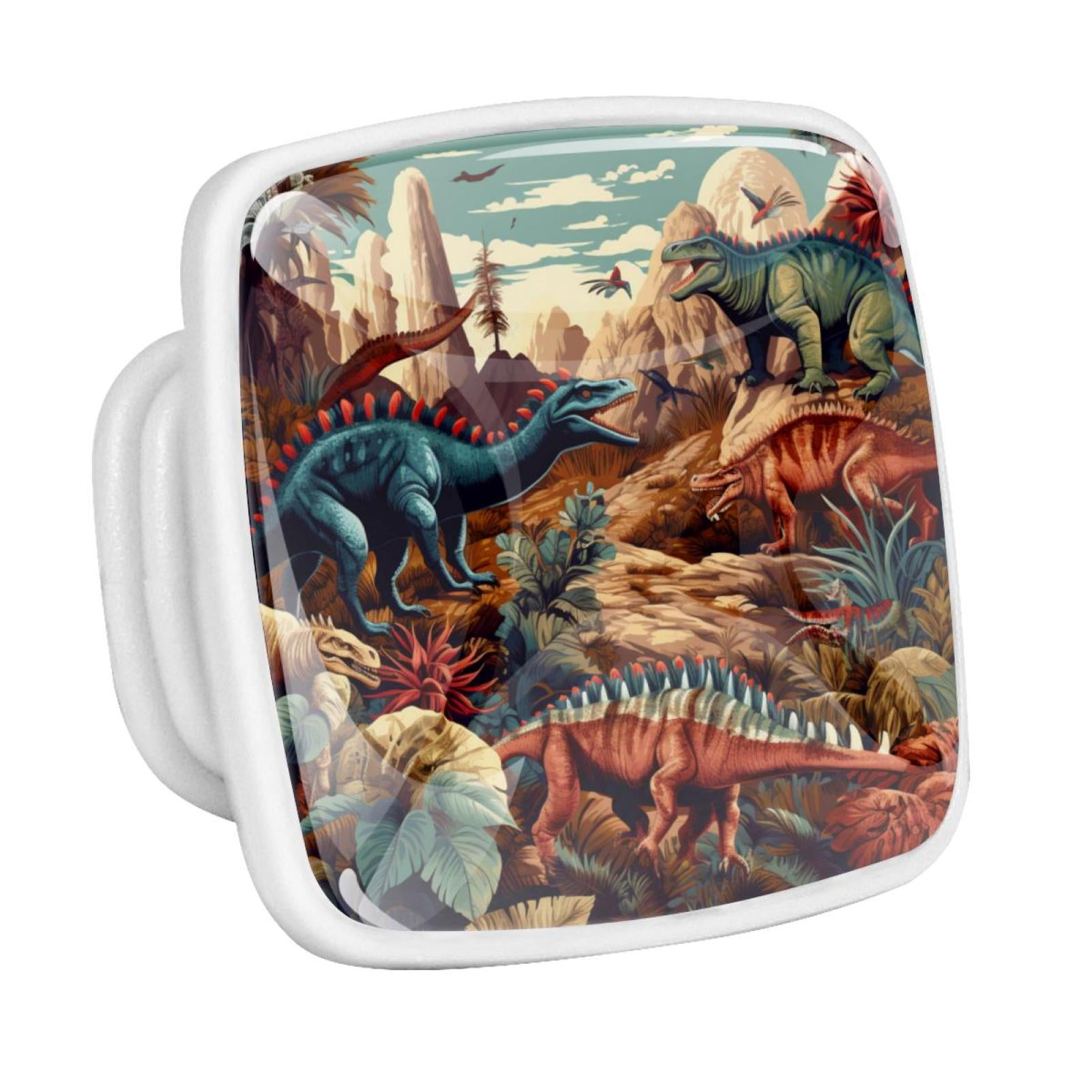 Dinosaur Fluorescent Drawer Pulls with Screws Square 4-Pack Glow Dark ...