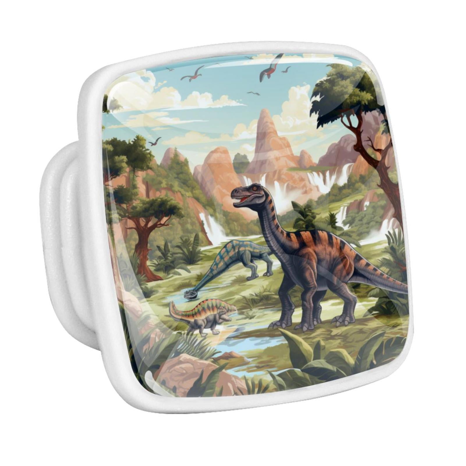 Dinosaur Fluorescent Drawer Pulls with Screws Square 4-Pack Glow Dark ...