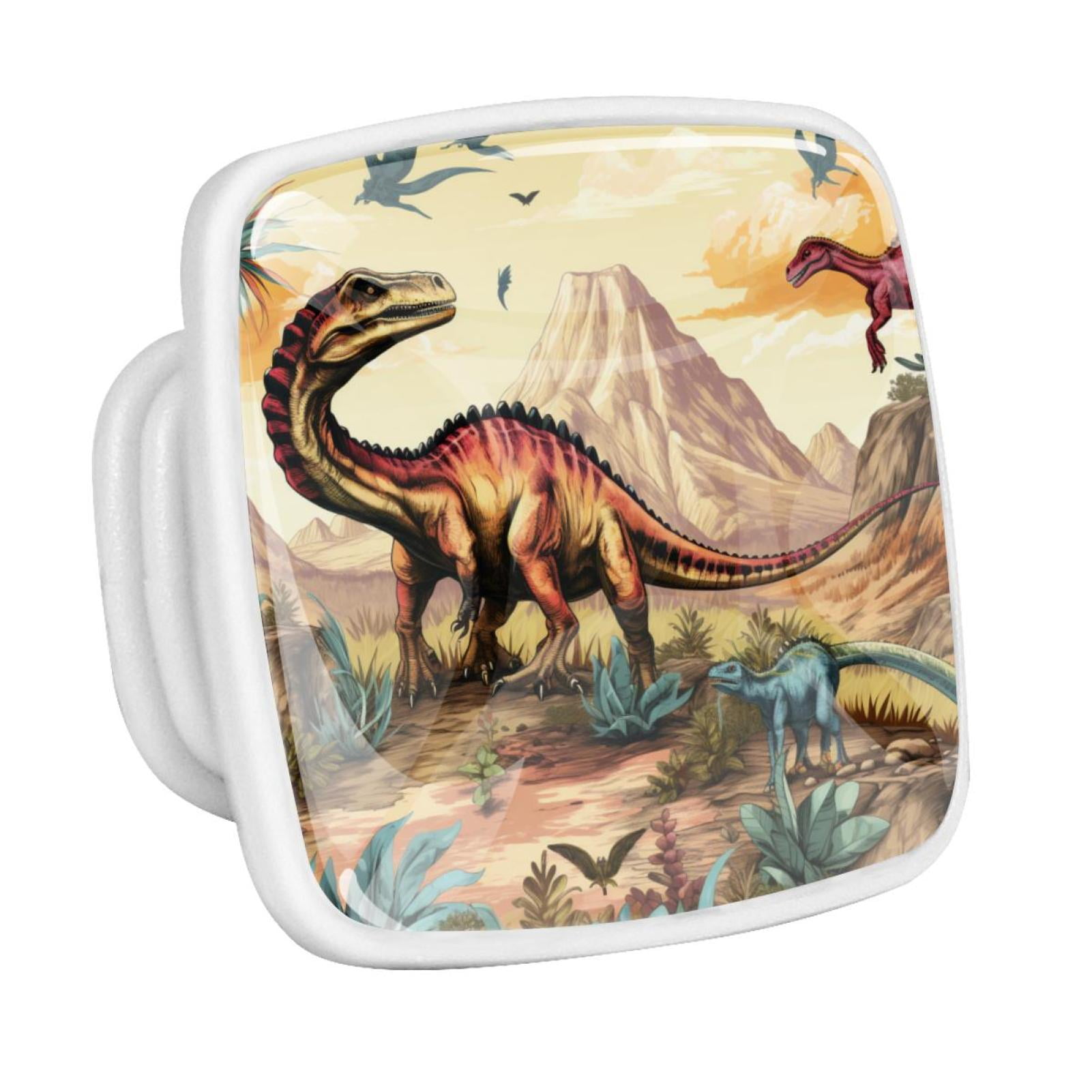 Dinosaur Fluorescent Drawer Pulls with Screws Square 4-Pack Glow Dark ...