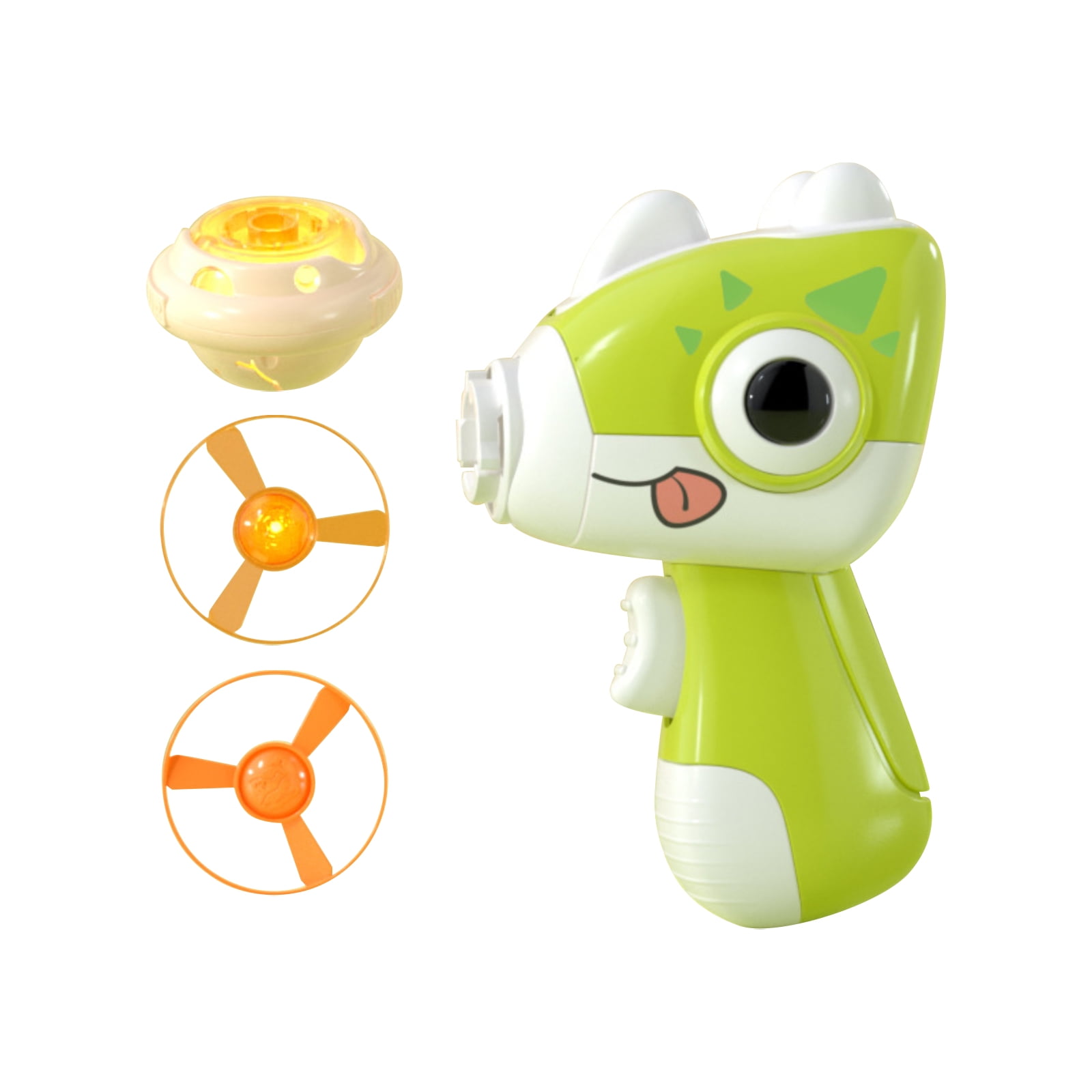 Dinosaur Flying Disc Gun Toy With 4 Lightless Discs, 1 Light-Up Disc, 1 ...