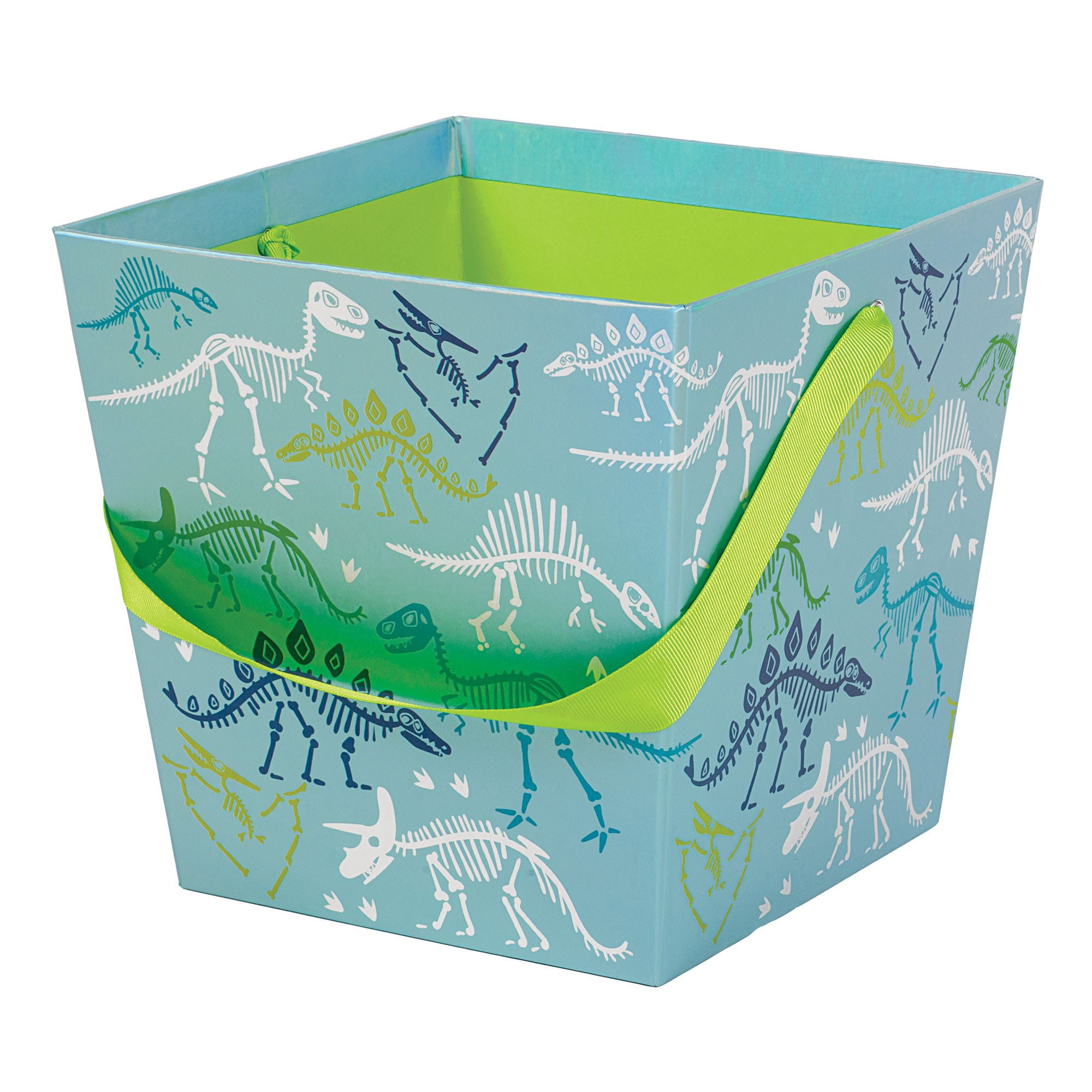 Dinosaur Fossil Colorful Metallic Print Paperboard Gift Basket, 7.5IN ...