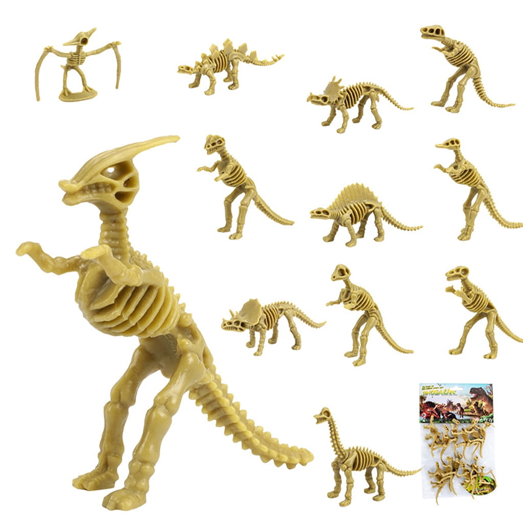 Dinosaur Fossil Skeleton (24 Pieces) Assorted Figures Dino Bones 3.7 ...