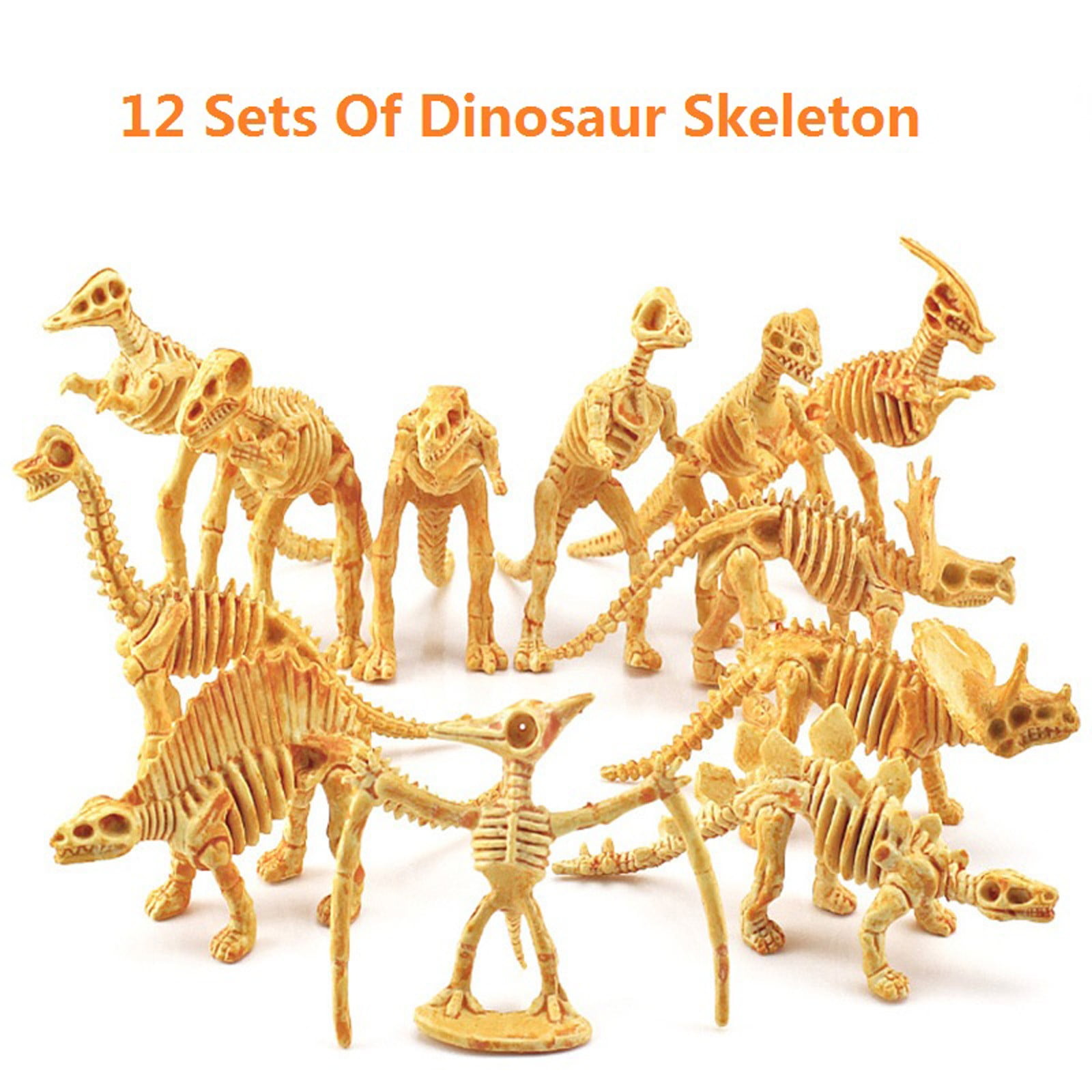 Dinosaur Fossil Skeleton - Assorted Plastic Dino Figure Bones for Kids ...