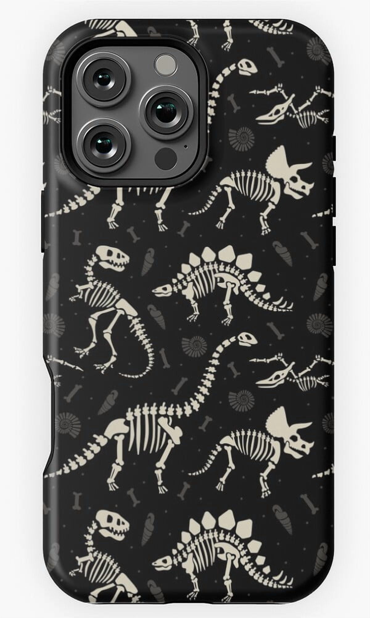 Dinosaur Fossils Skeleton Pattern Print Phone Case Compatible with ...