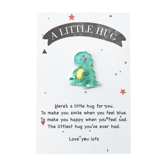 A Dinosaur And Frog Pocket Hug Card, Paper Blessing Greeting Card ...