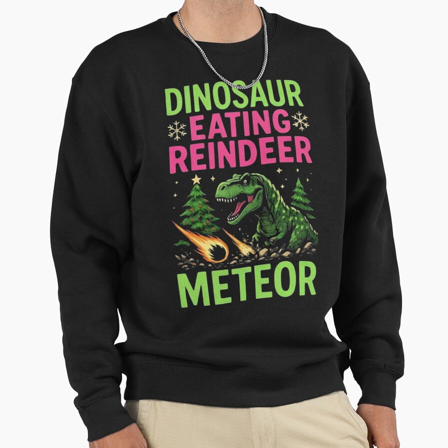 Dinosaur Funny Christmas Sweater Unisex Sweatshirt Funny Retro Vintage ...