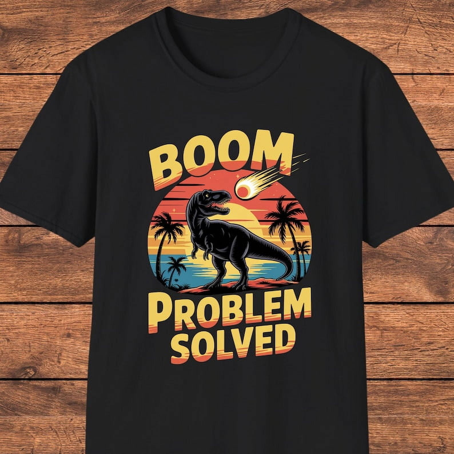 Dinosaur Funny T-Shirt, Meteor Impact Shirt, Extinction Humor Tee ...