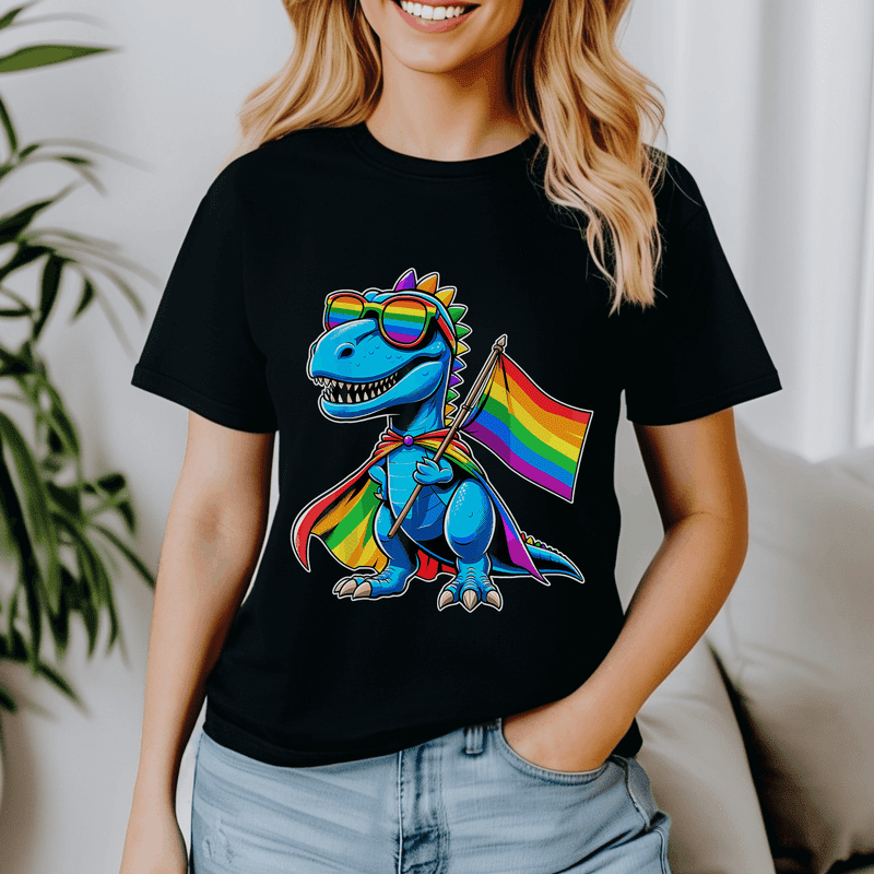 Dinosaur Gay Pride LGBT Rainbow Flag - Walmart.com