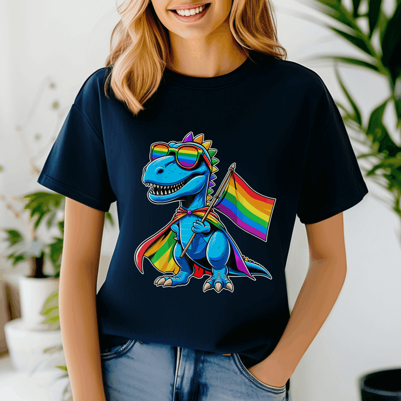Dinosaur Gay Pride LGBT Rainbow Flag - Walmart.com