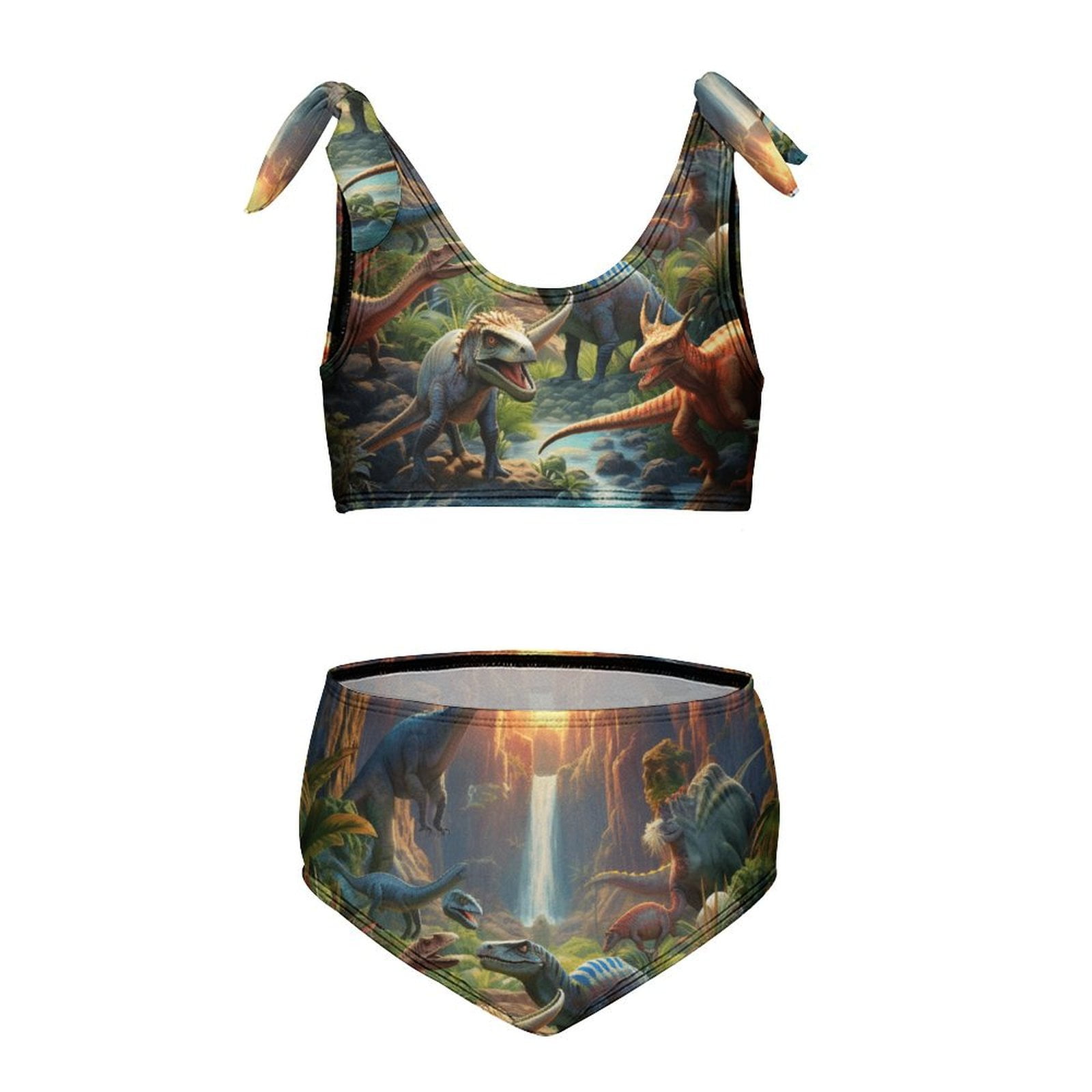 Dinosaur Girls' beach sports two-piece swimsuit set - Walmart.com
