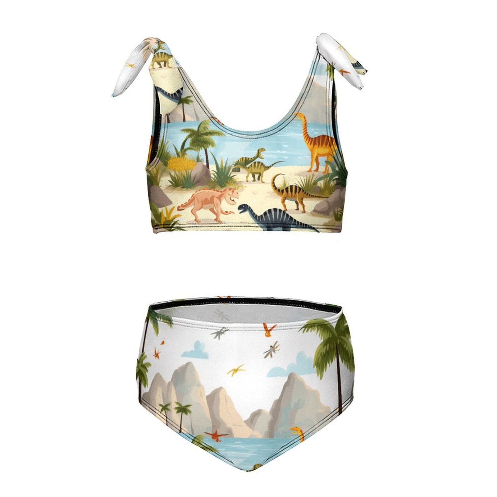 Dinosaur Girls' beach sports two-piece swimsuit set - Walmart.com