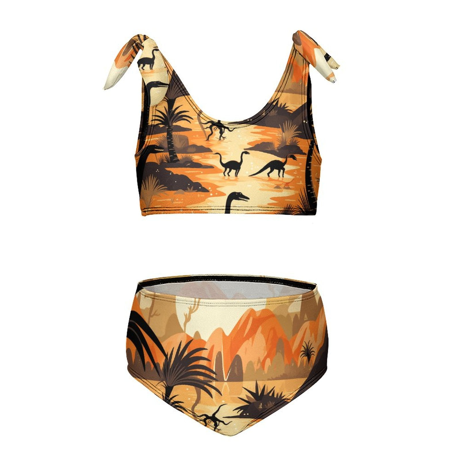 Dinosaur Girls' beach sports two-piece swimsuit set - Walmart.com