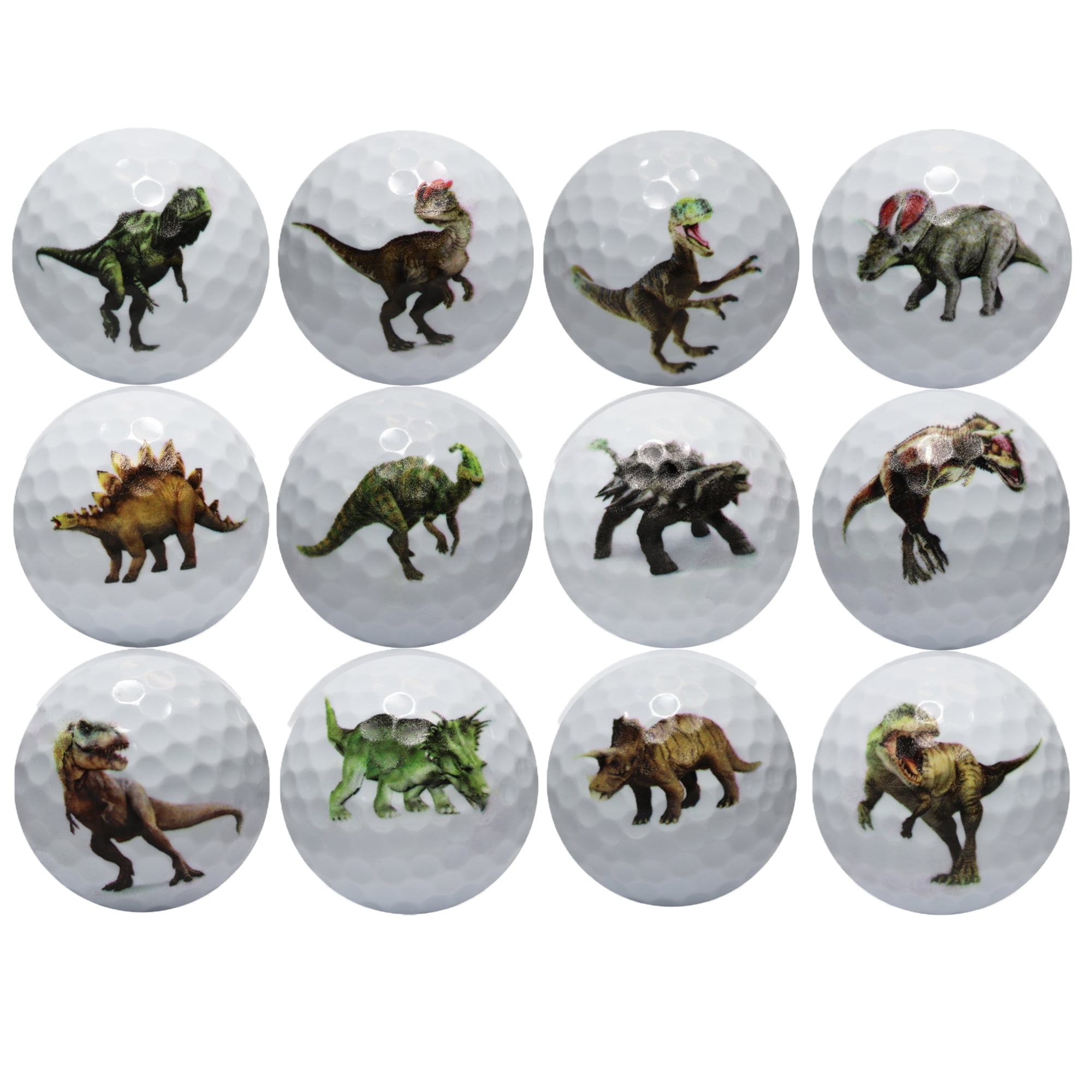 Dinosaur Golf Balls – 12 Pack – Prehistoric Fun Set by GBM Golf ...