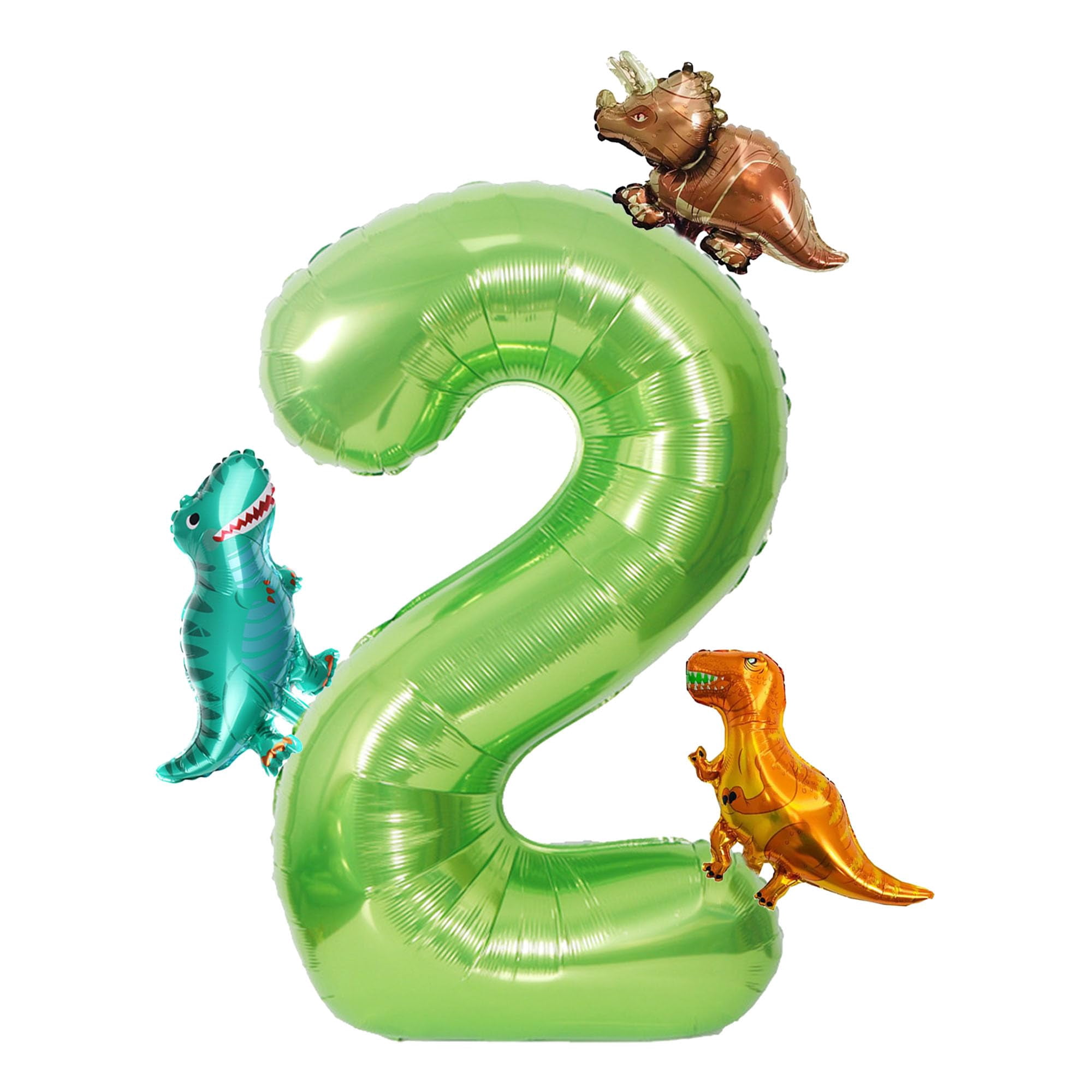 Dinosaur Green Number 2 MMF7 Balloon, 40 In Large Helium Balloon with ...