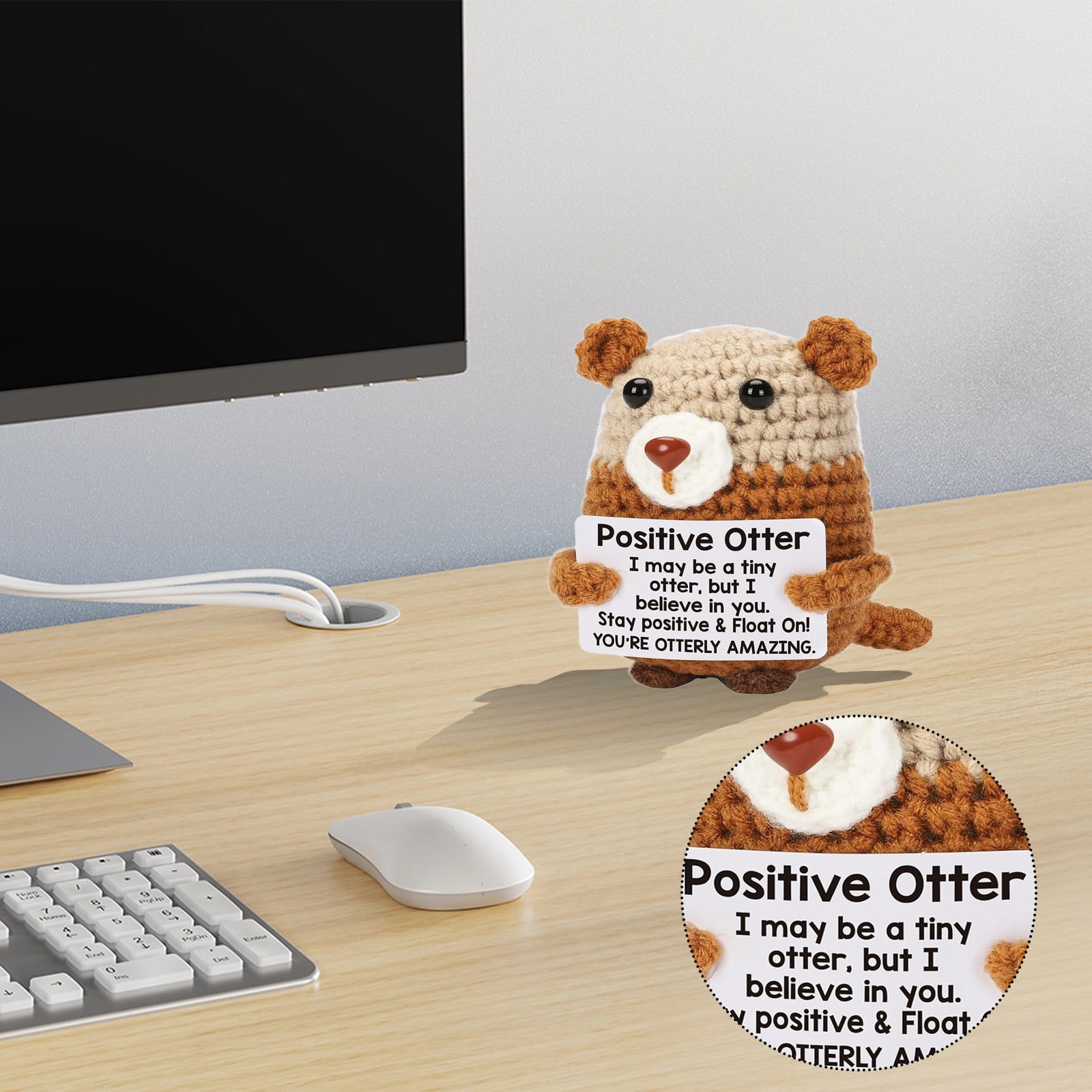 Dinosaur Hand-Crocheted Positive Energy Otter,Emotional Support Crochet ...